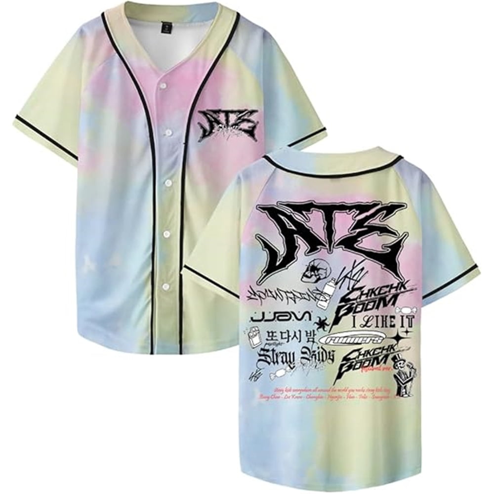 Stray Kids Ate Tracklist Merch Baseball Jersey Tops Short Sleeve Shirts ...
