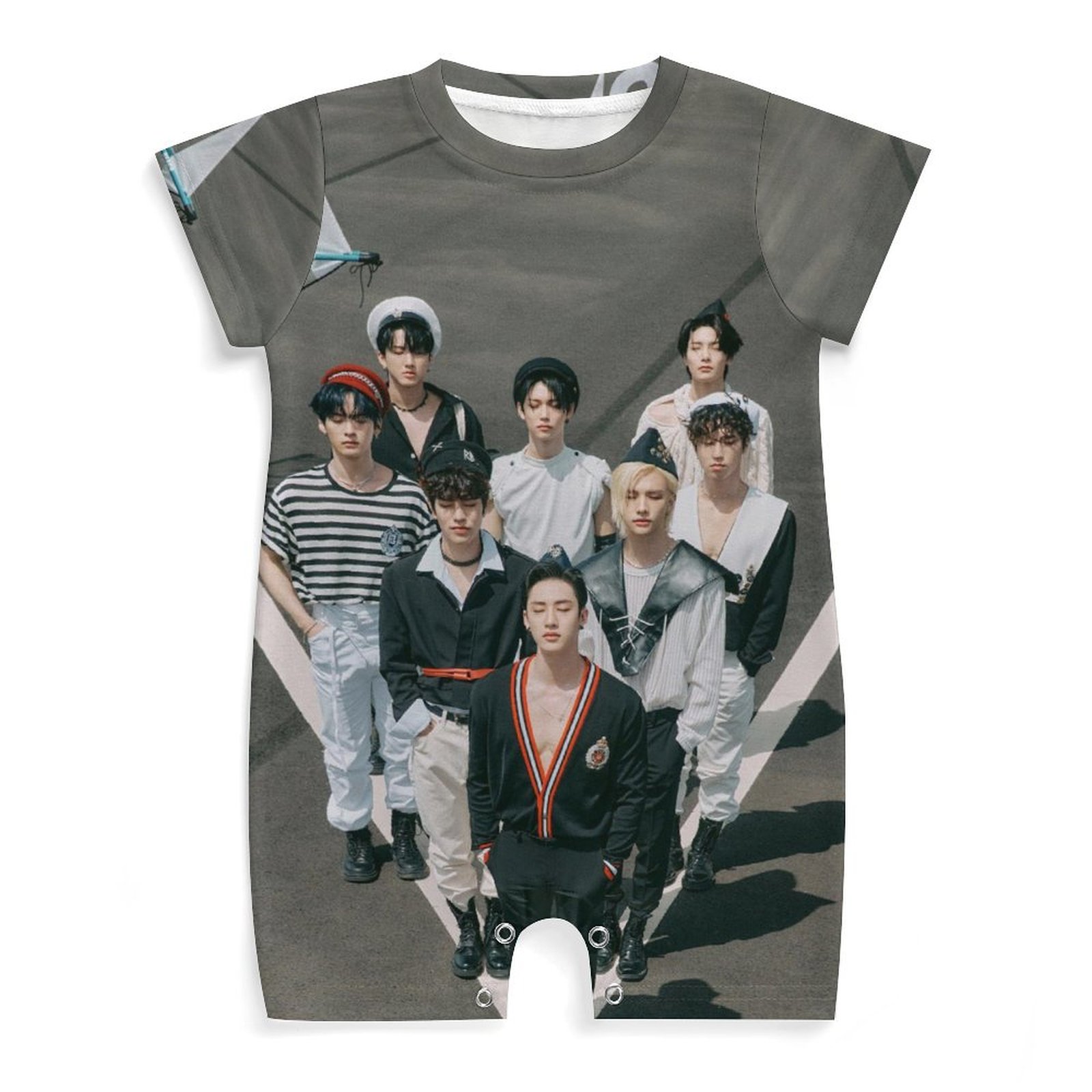 Stray Kids Baby Boy Girl Short Sleeve Romper Clothing Set Print Cartoon ...