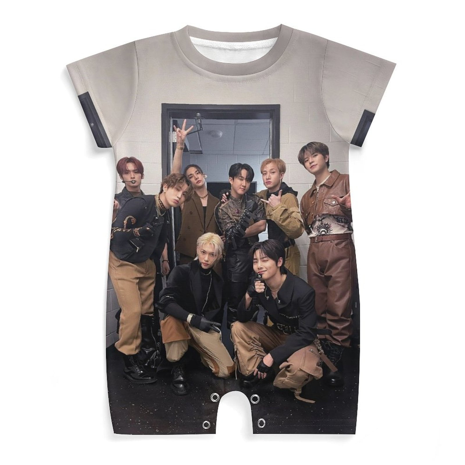 Stray Kids Baby Boy Girl Short Sleeve Romper Clothing Set Print Cartoon ...