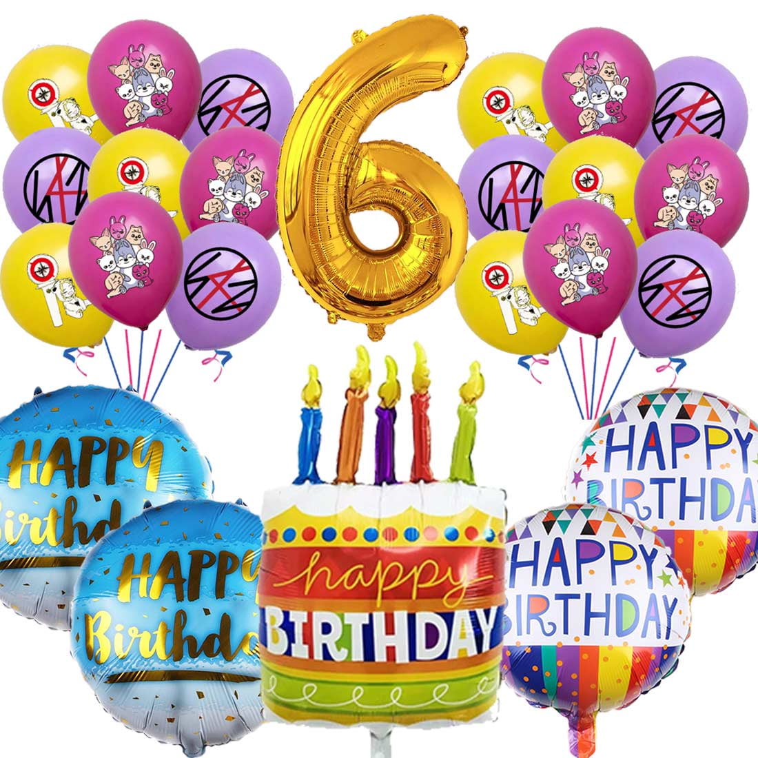 Stray Kids Balloons Party Supplies 6th Big Number Decorations Decor Kit ...