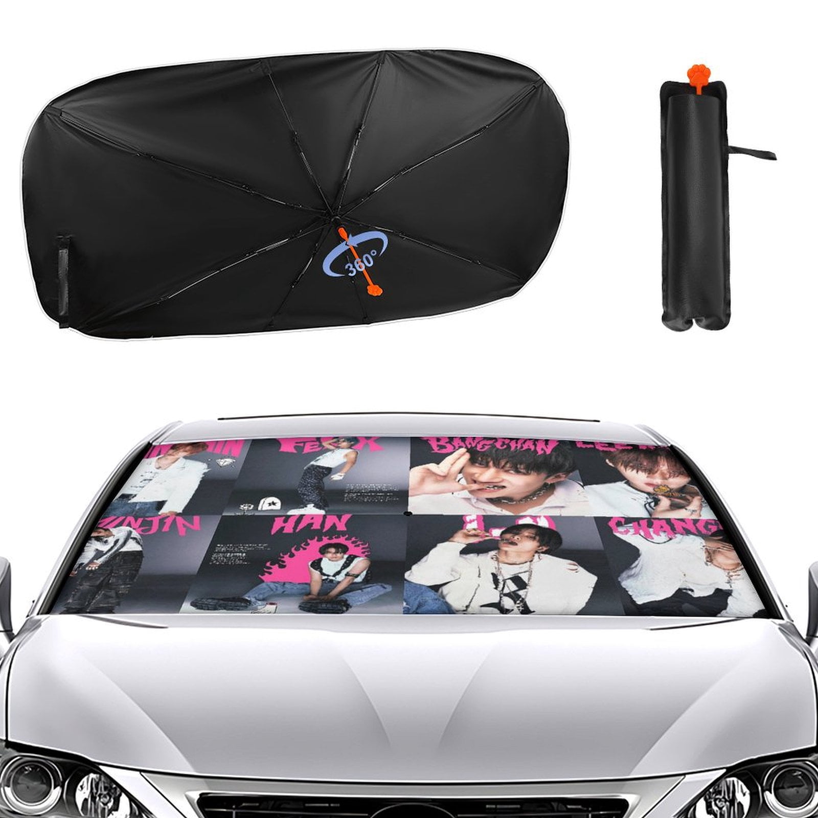 Stray Kids Car Windshield Sun Shade Umbrella, UV Protection & Heat ...