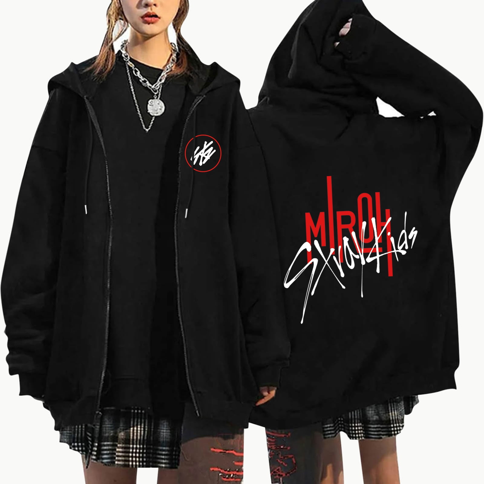 Stray Kids Fashion Unisex Overshirt Jacket Casual Street Style ...