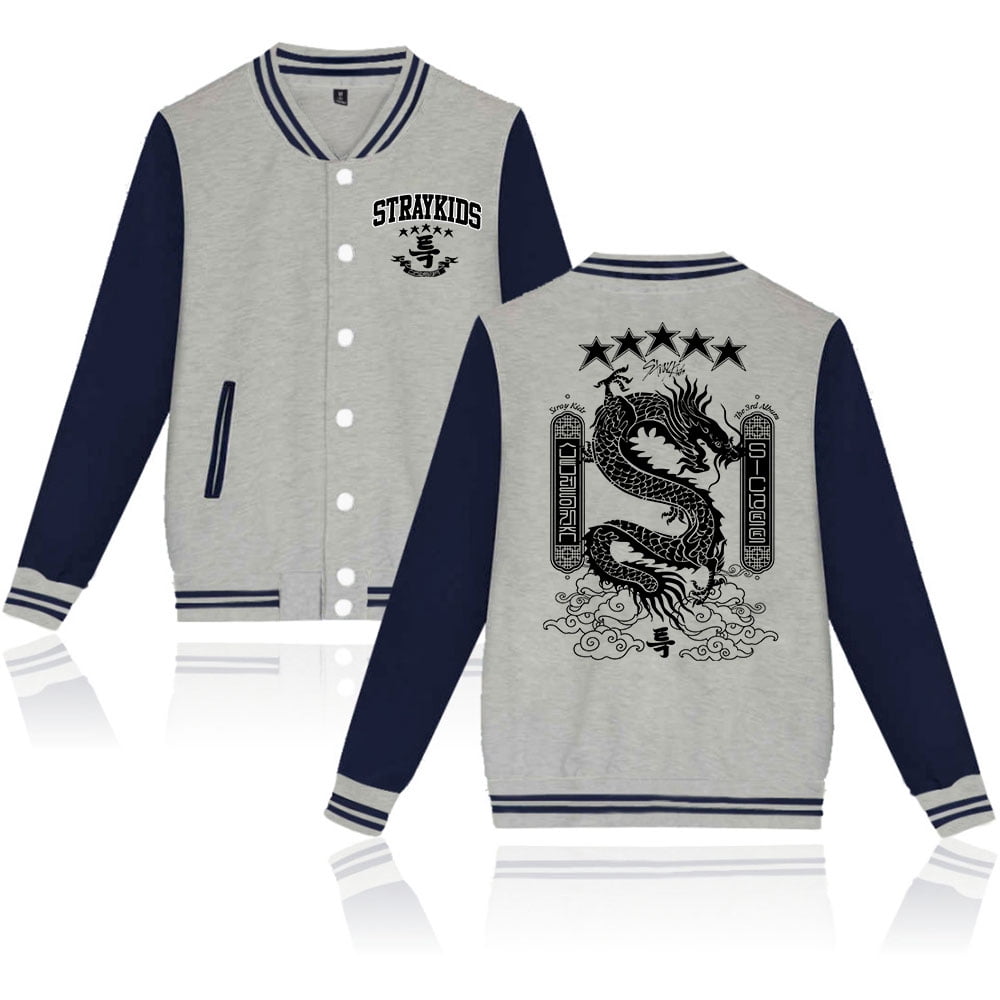 Stray Kids Hip hop fashion men's and women's long sleeved baseball ...