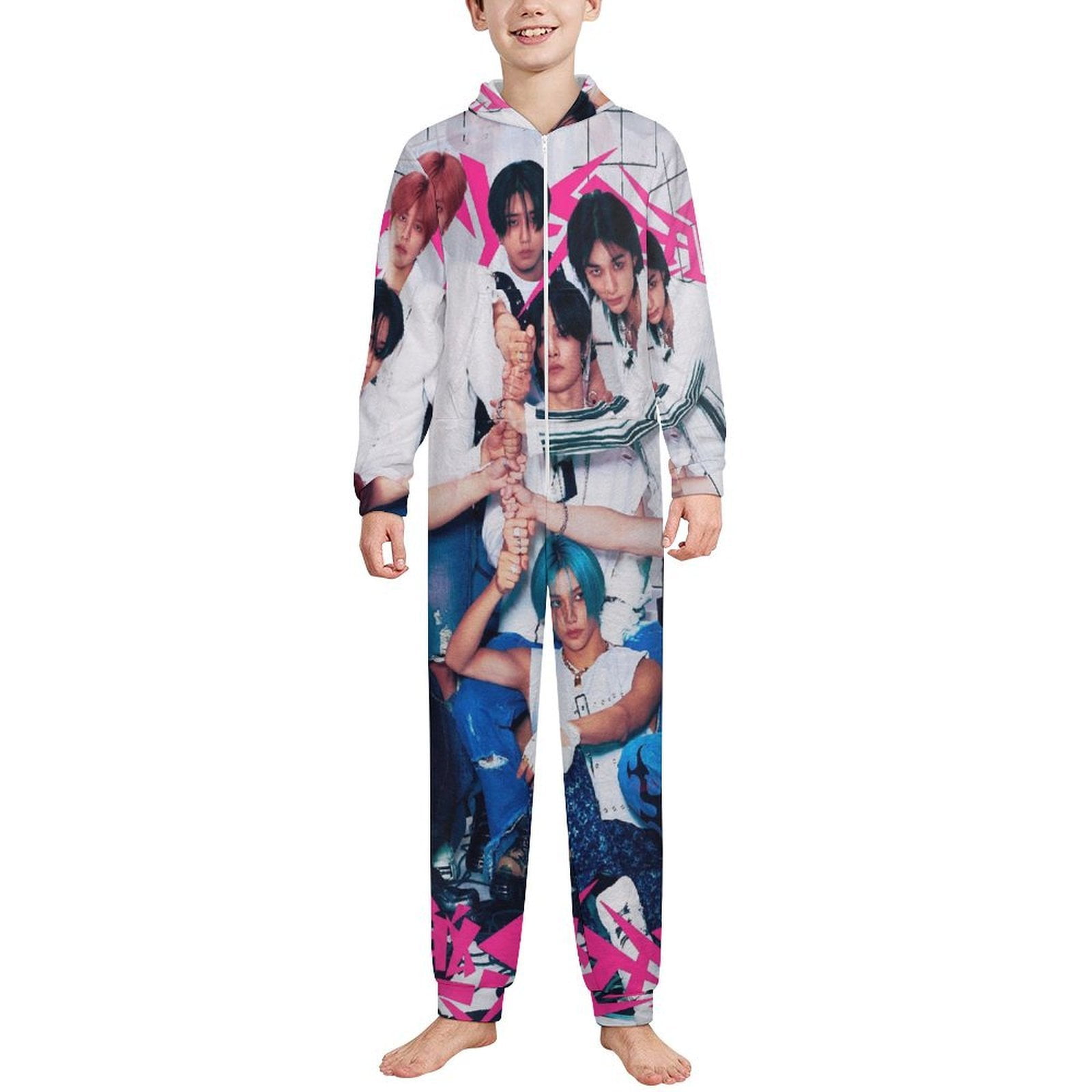 Stray Kids Kids Hooded Jumpsuit Union Suit Onesie One Piece Blanket for ...