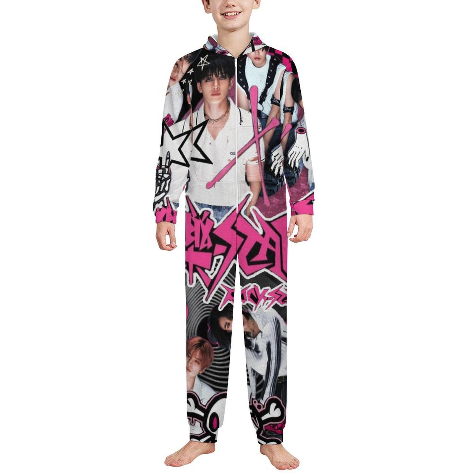 Stray Kids Kids Union Suit One Piece Pajama Onesie Sleepwear for Boys ...