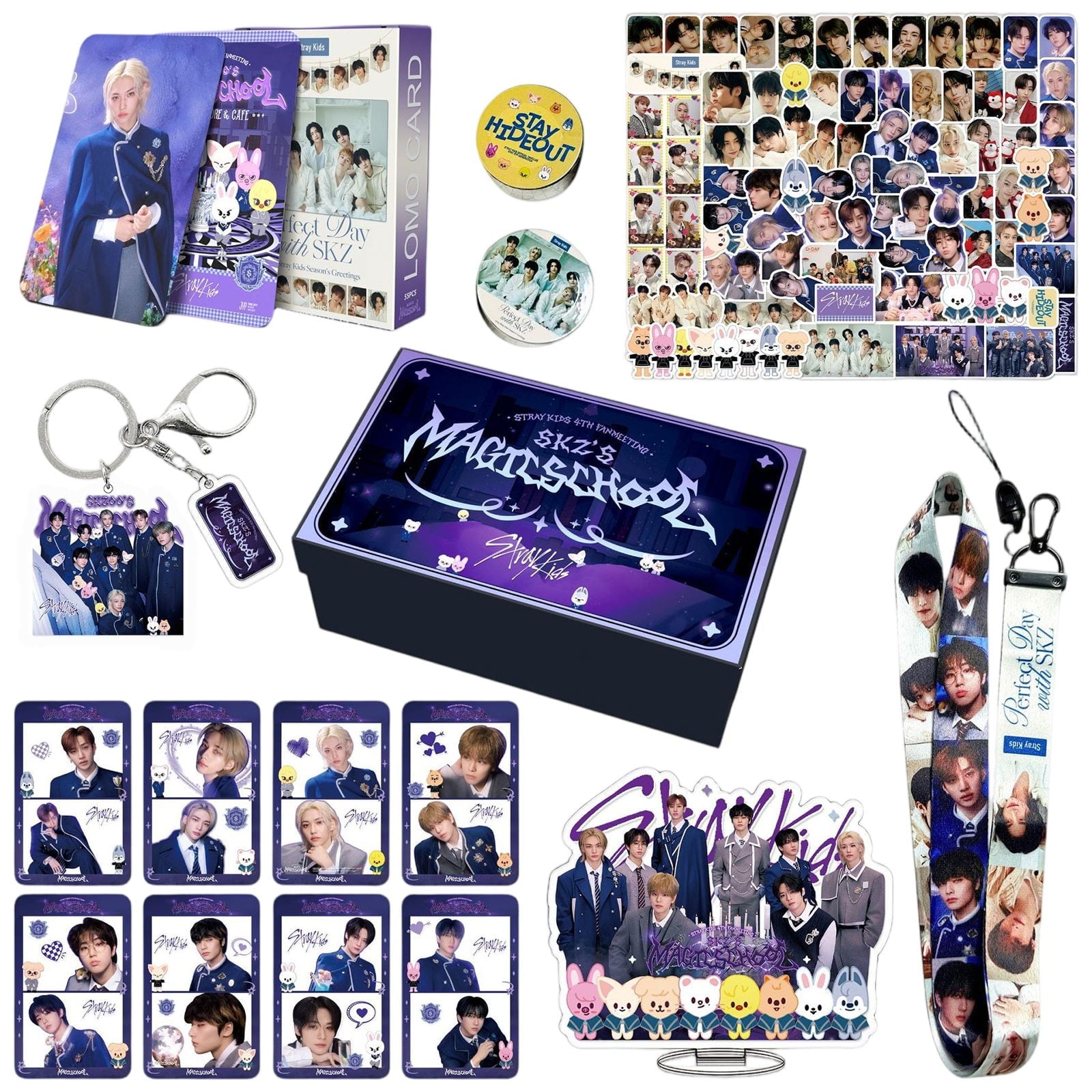 Stray Kids Merch Gift Box Set Including Keyring*1, Stand-up Card*1 ...