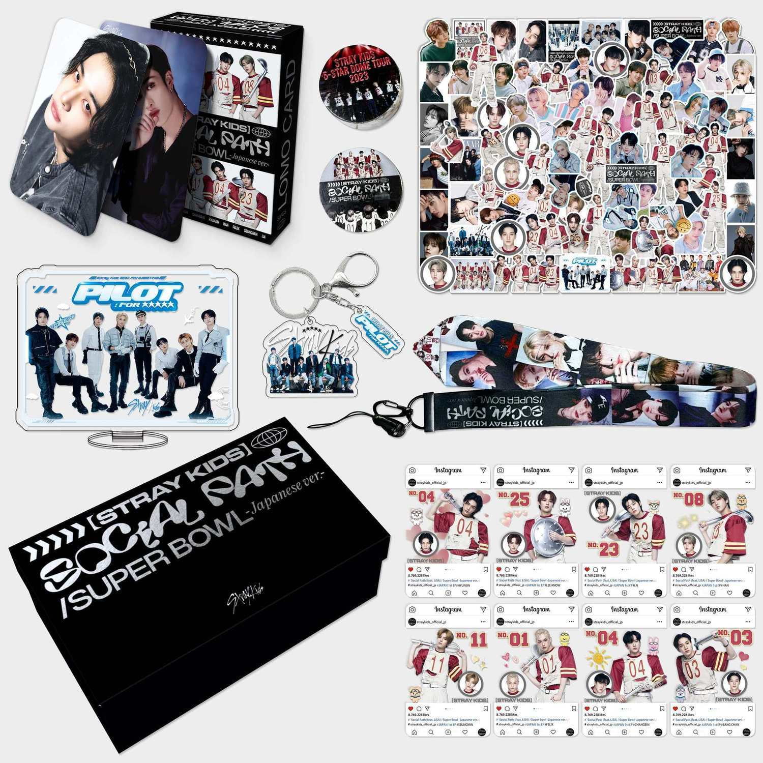 Stray Kids New Album Peripheral Keychain Sticker Gift Box Li Longfu ...
