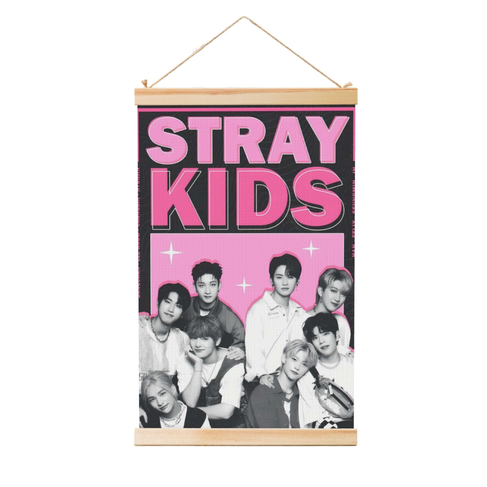 Stray Kids Posters Wall Wooden Shaft Hanging Banner With Cord Decor ...