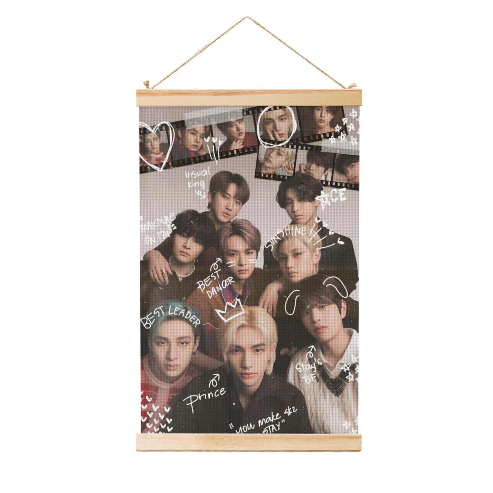 Stray Kids Posters Wall Wooden Shaft Hanging Banner With Cord Decor ...