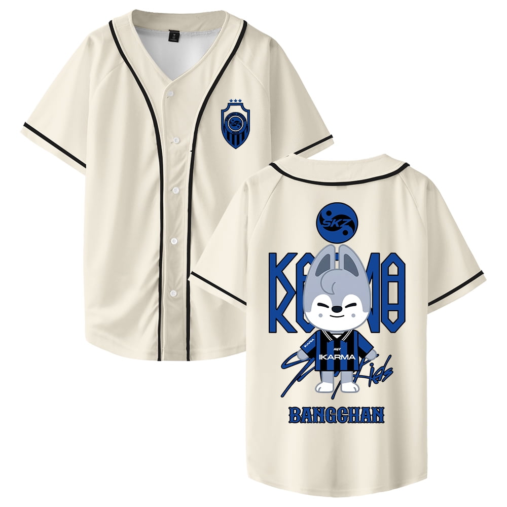 Stray Kids SKZ Karma Bang Chan Merch Baseball Jersey Short Sleeve ...