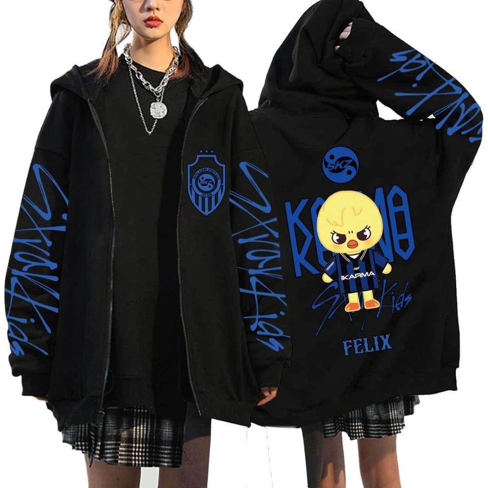 Stray Kids SKZ Karma Merch Zip Up Hoodie – Unisex SKZOO Themed Graphic ...