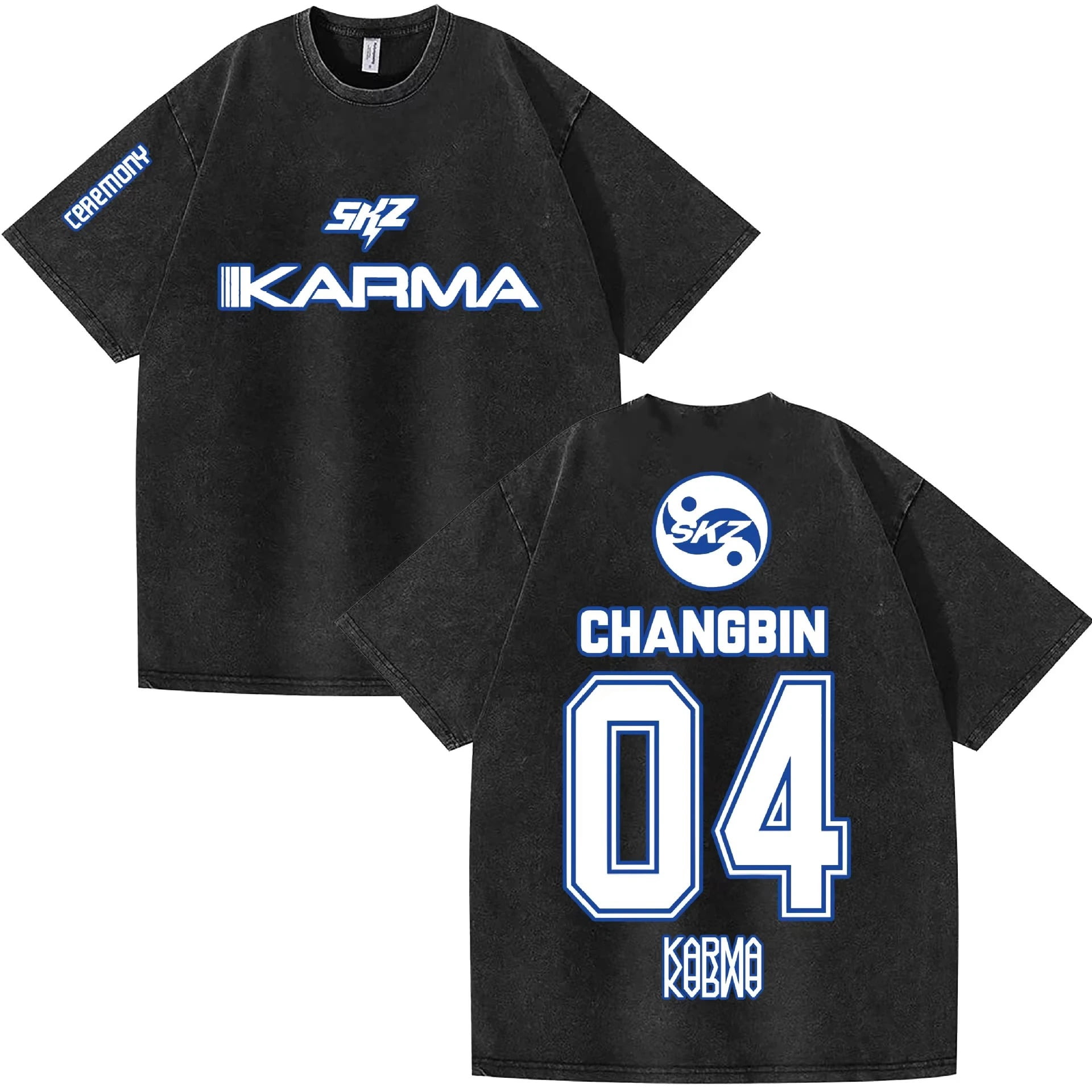 Stray Kids SKZ Karma Vintage Wash T-Shirt – Unisex Short Sleeve Hip Hop ...