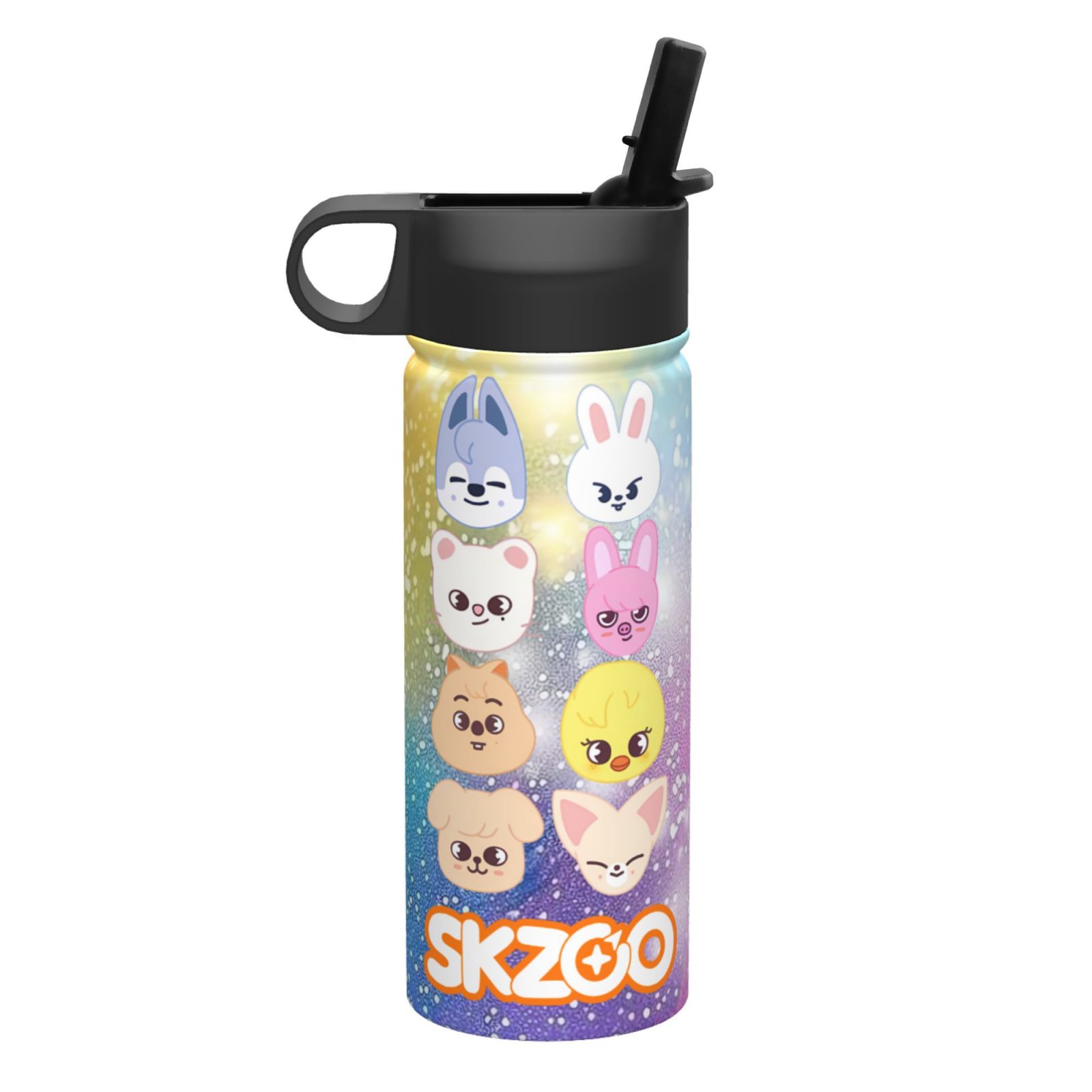 Stray Kids SKZOO Kids Insulated Water Bottle With Straw - 18 Oz ...