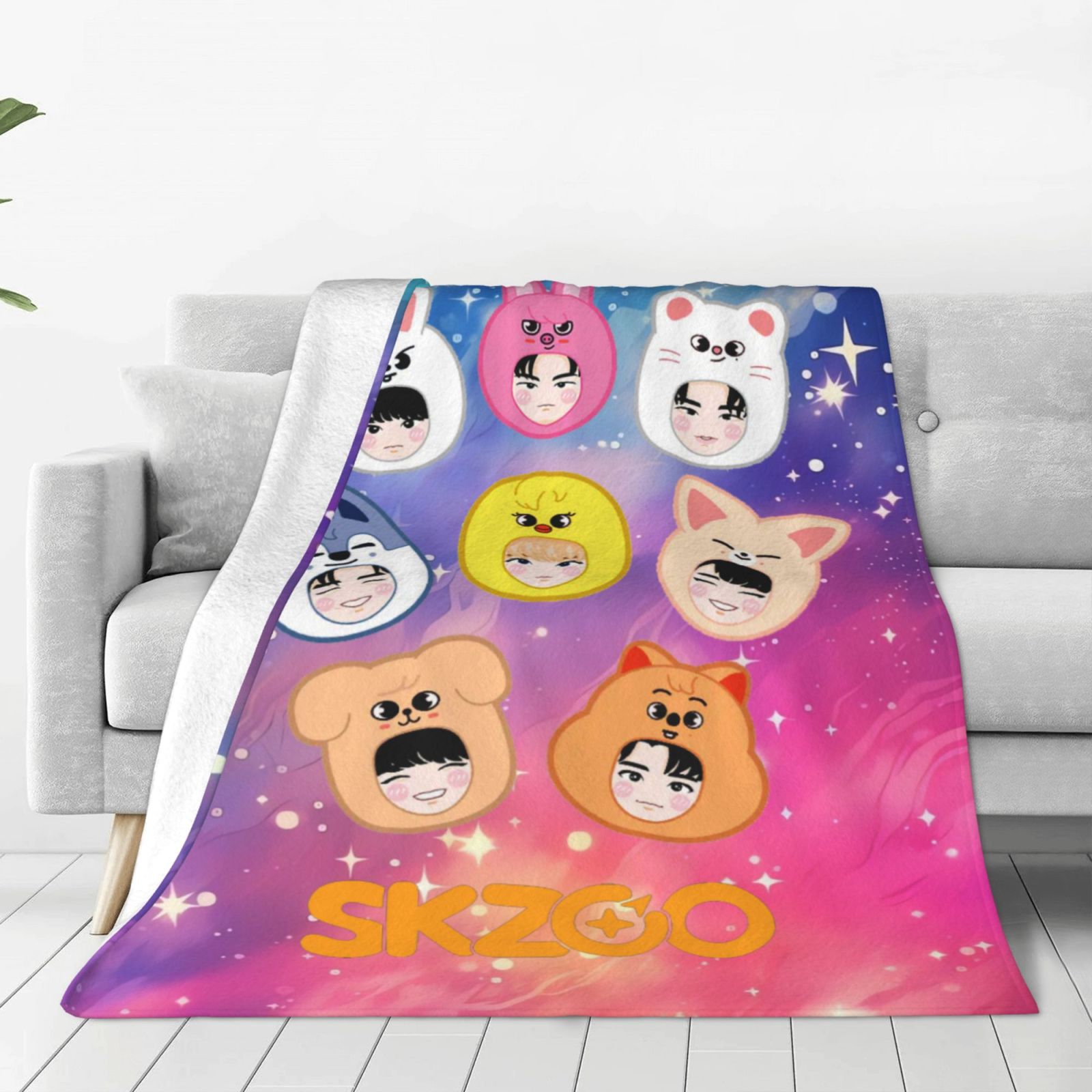 Stray Kids SKZOO Throw Blanket Couch Bed Sofa Soft Lightweight Warm ...