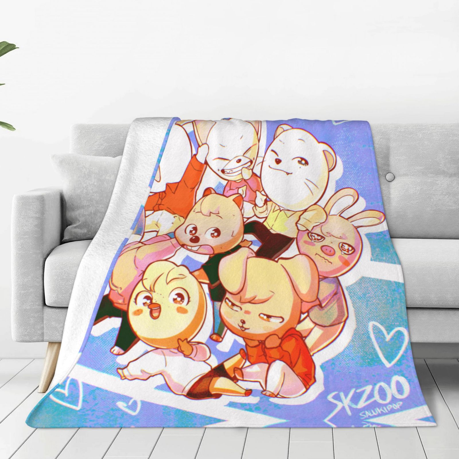 Stray Kids SKZOO Throw Blanket Couch Bed Sofa Soft Lightweight Warm ...