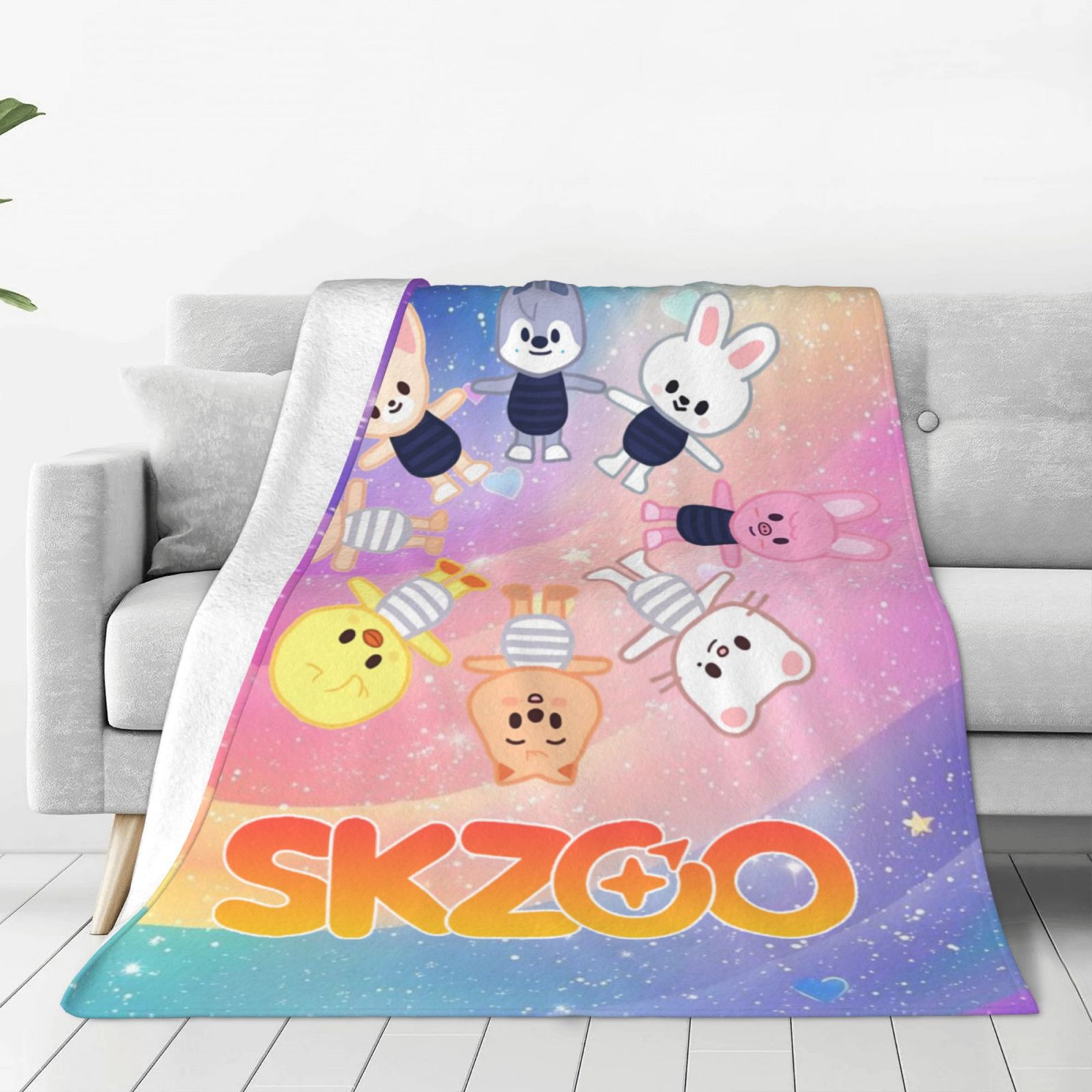 Stray Kids SKZOO Throw Blanket Couch Bed Sofa Soft Lightweight Warm ...