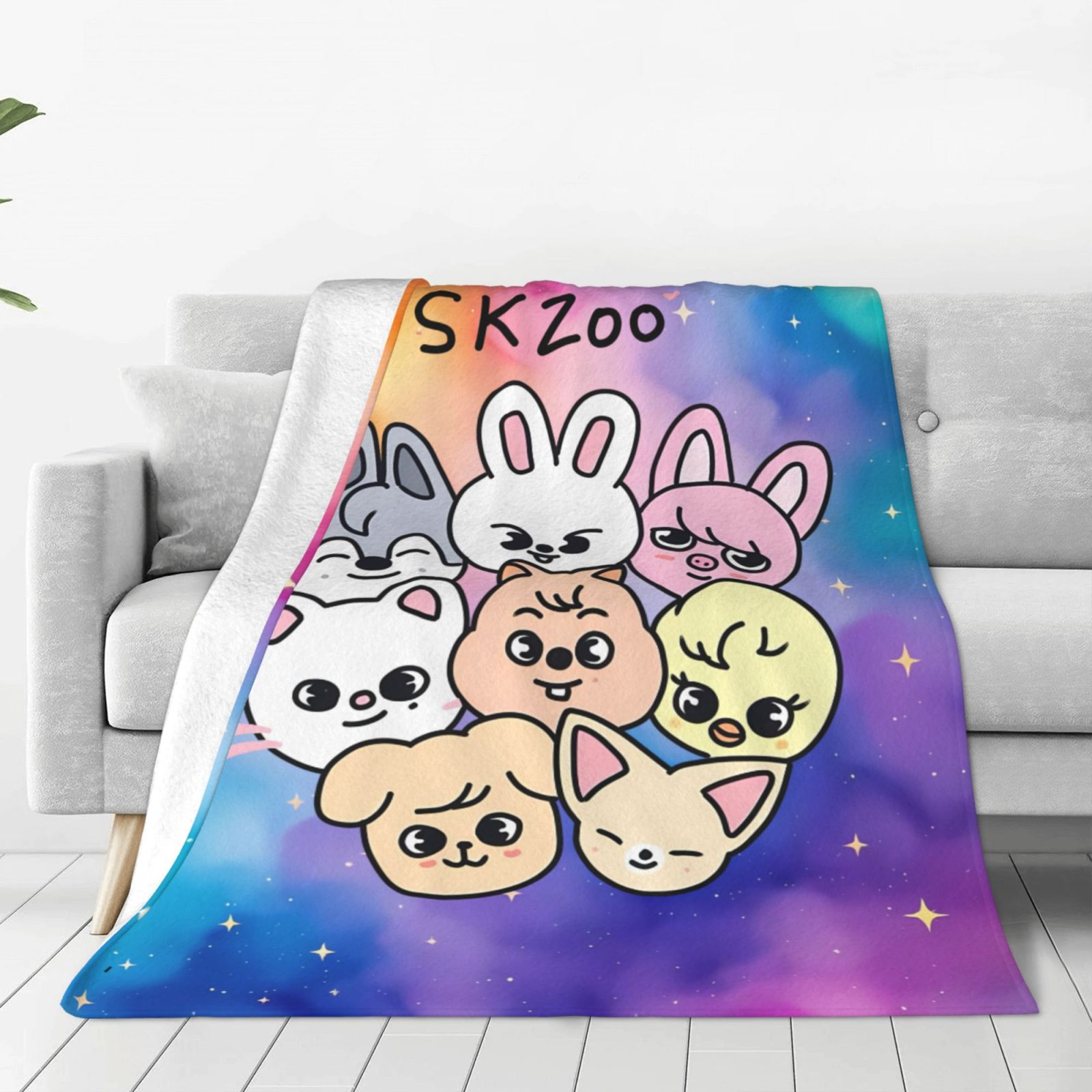 Stray Kids SKZOO Throw Blanket Couch Bed Sofa Soft Lightweight Warm ...
