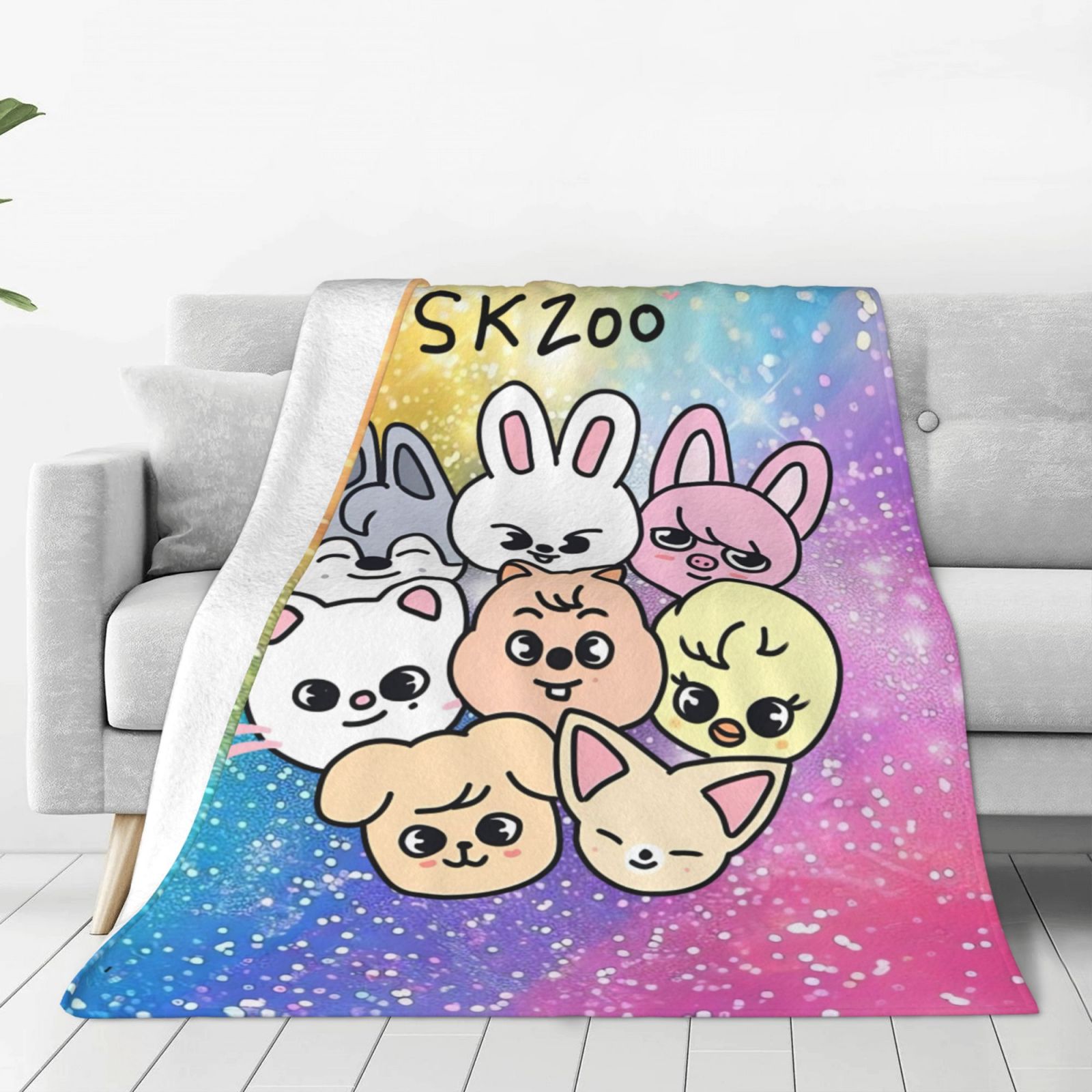 Stray Kids SKZOO Throw Blanket Couch Bed Sofa Soft Lightweight Warm ...