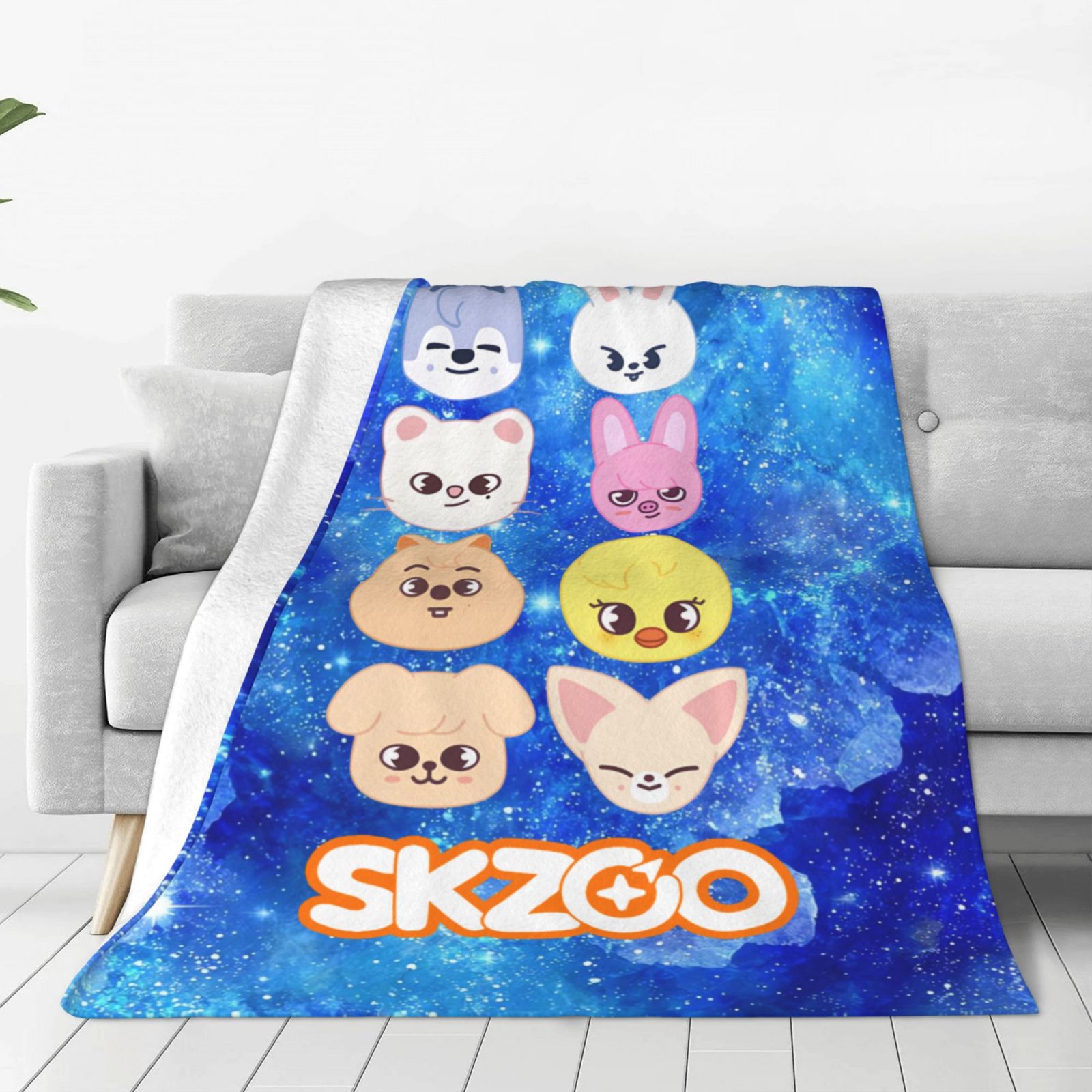 Stray Kids SKZOO Throw Blanket Couch Bed Sofa Soft Lightweight Warm ...