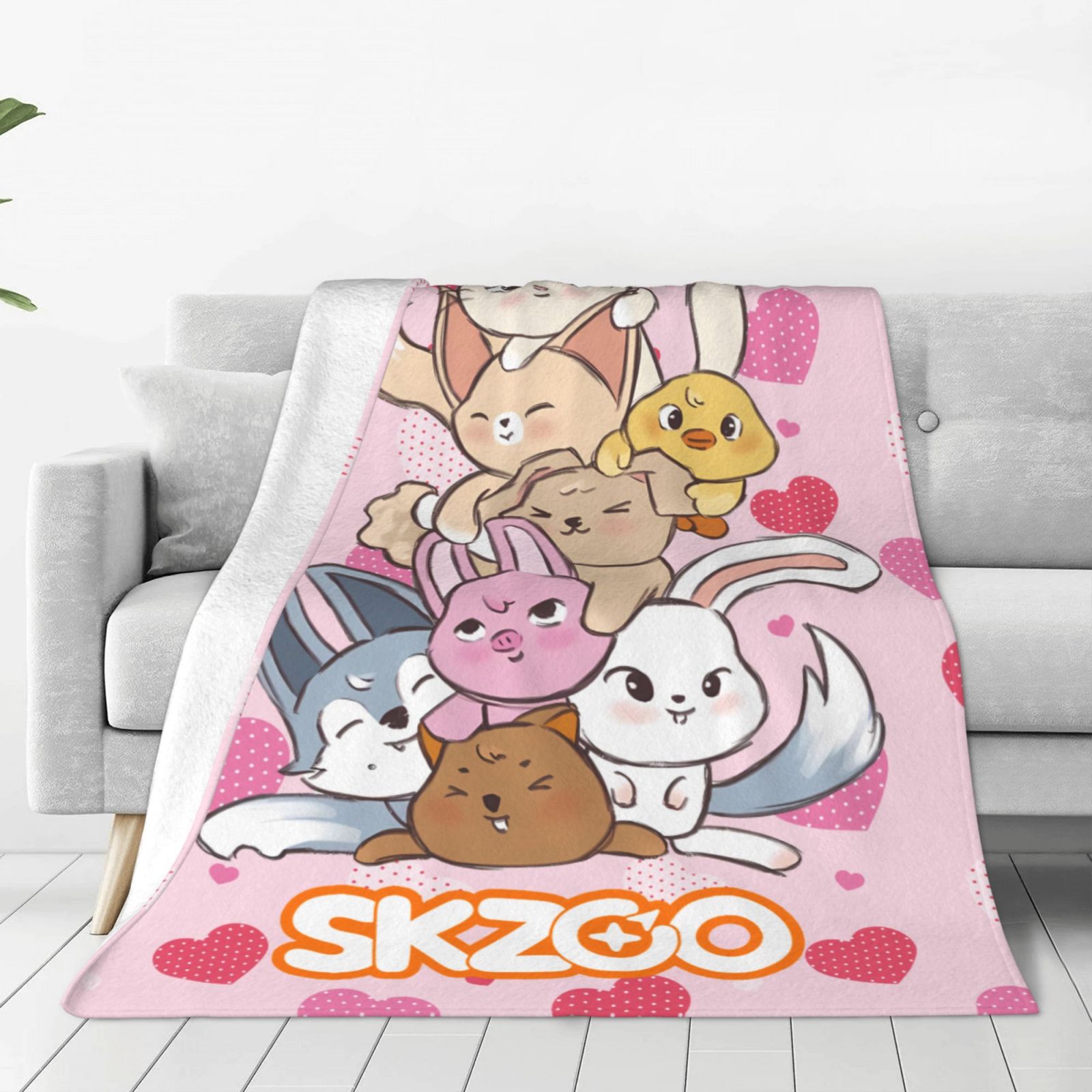 Stray Kids SKZOO Throw Blanket Couch Bed Sofa Soft Lightweight Warm ...
