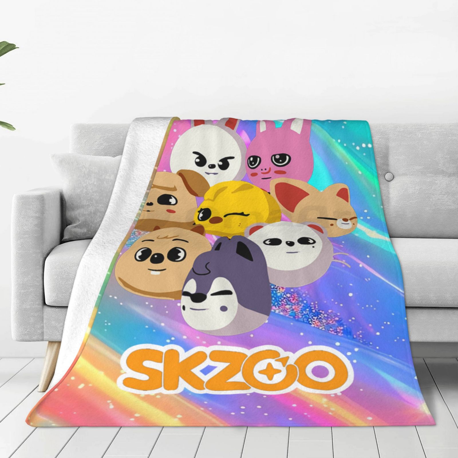 Stray Kids SKZOO Throw Blanket Couch Bed Sofa Soft Lightweight Warm ...