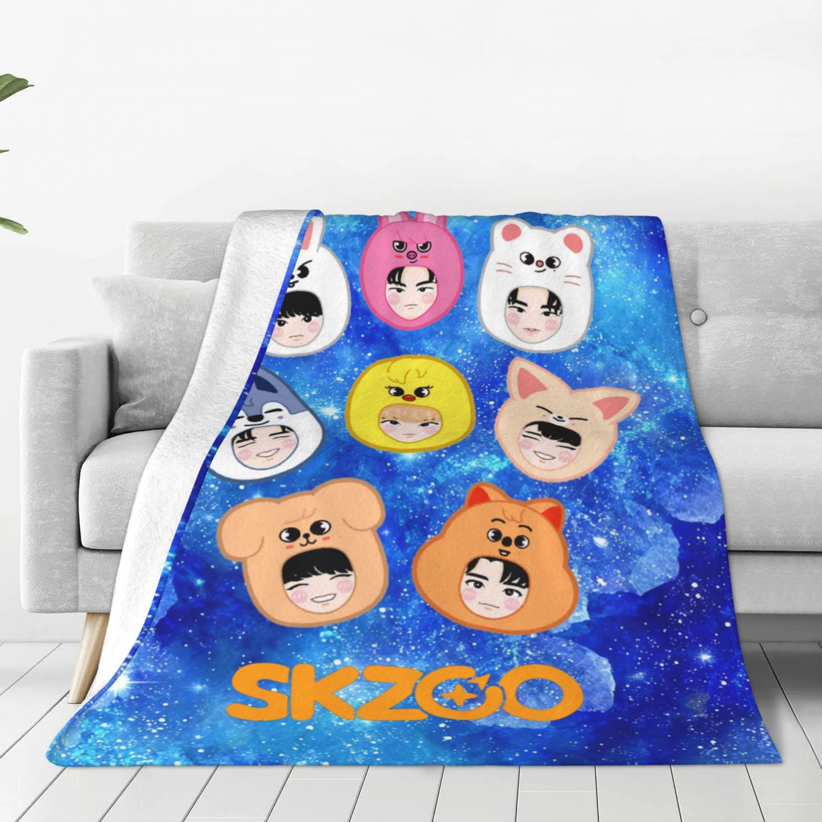 Stray Kids SKZOO Throw Blanket Couch Bed Sofa Soft Lightweight Warm ...