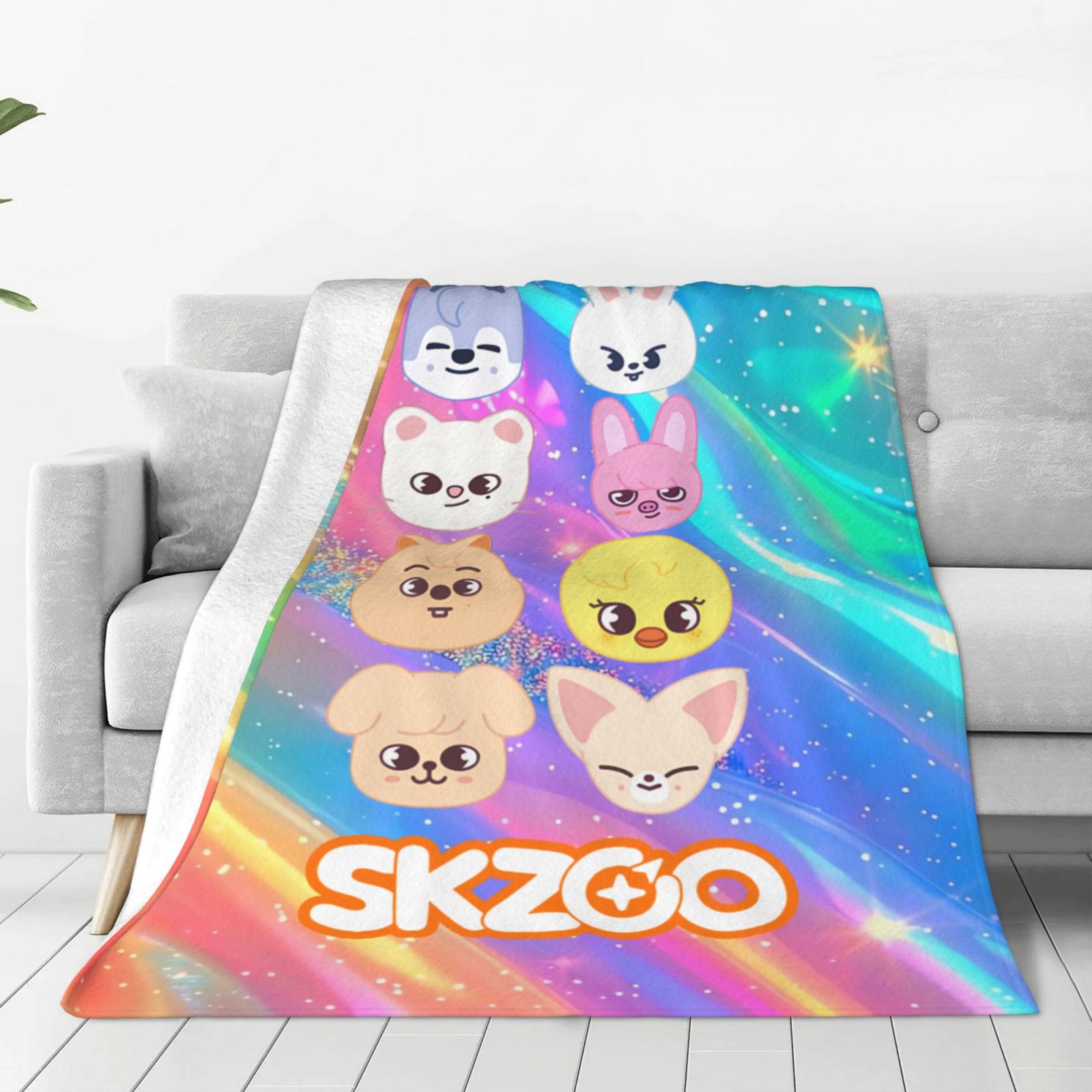 Stray Kids SKZOO Throw Blanket Couch Bed Sofa Soft Lightweight Warm ...