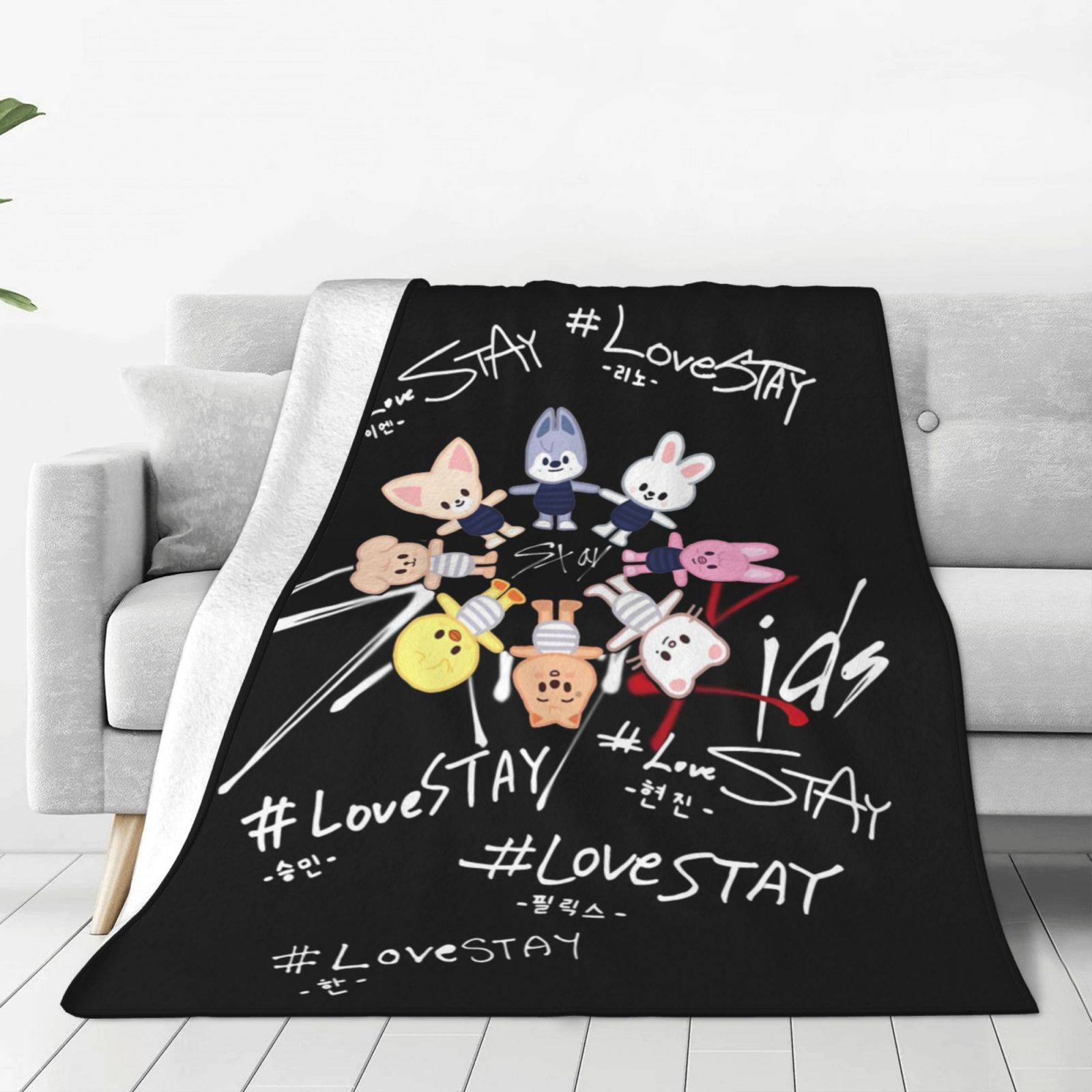 Stray Kids SKZOO Throw Blanket Couch Bed Sofa Soft Lightweight Warm ...