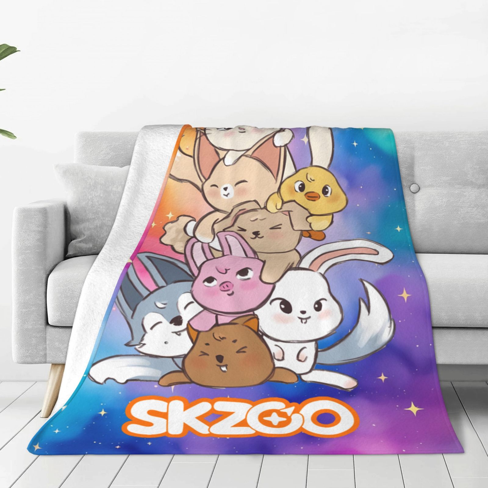 Stray Kids SKZOO Throw Blanket Couch Bed Sofa Soft Lightweight Warm ...