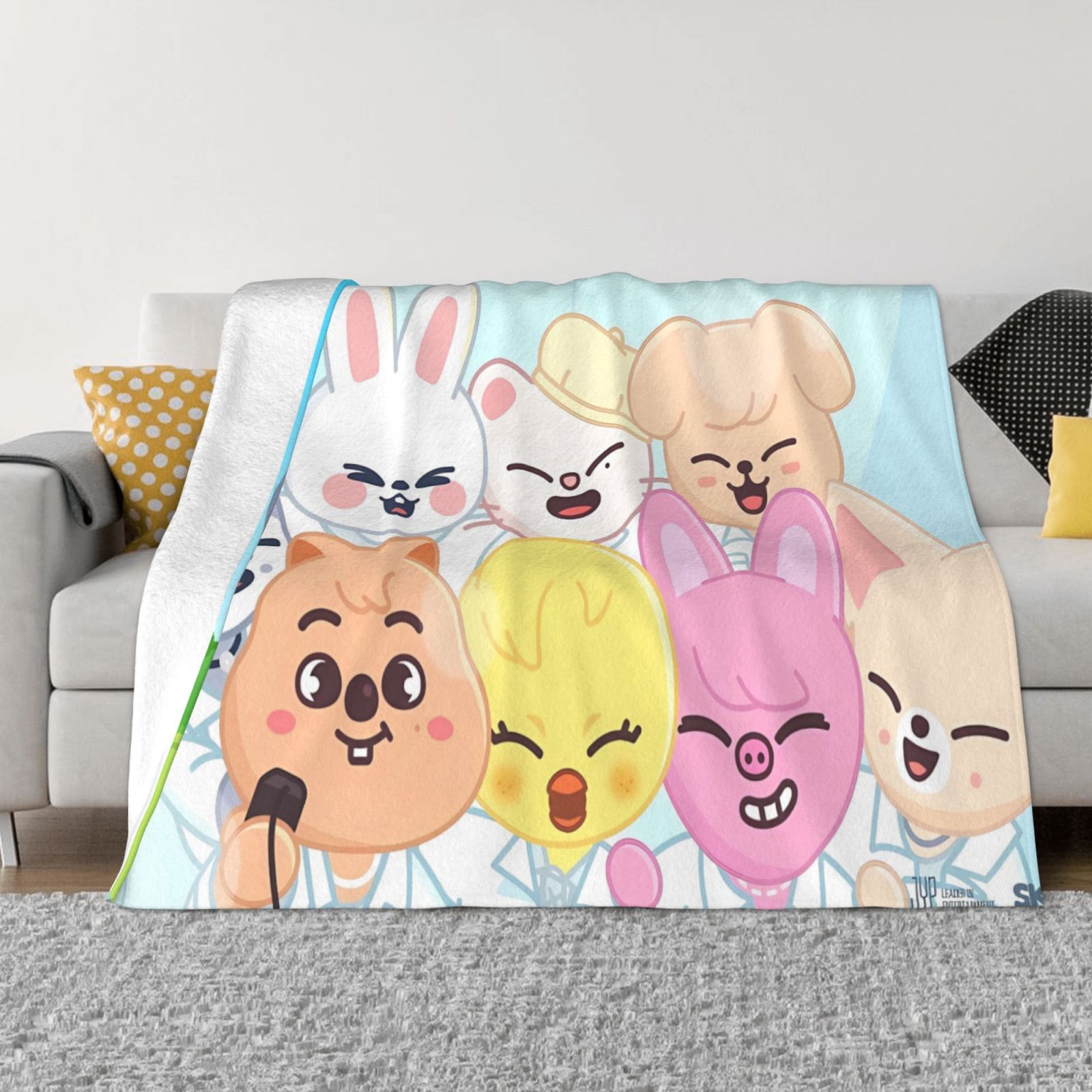 Stray Kids SKZOO Throw Blanket Couch Bed Sofa Soft Lightweight Warm ...