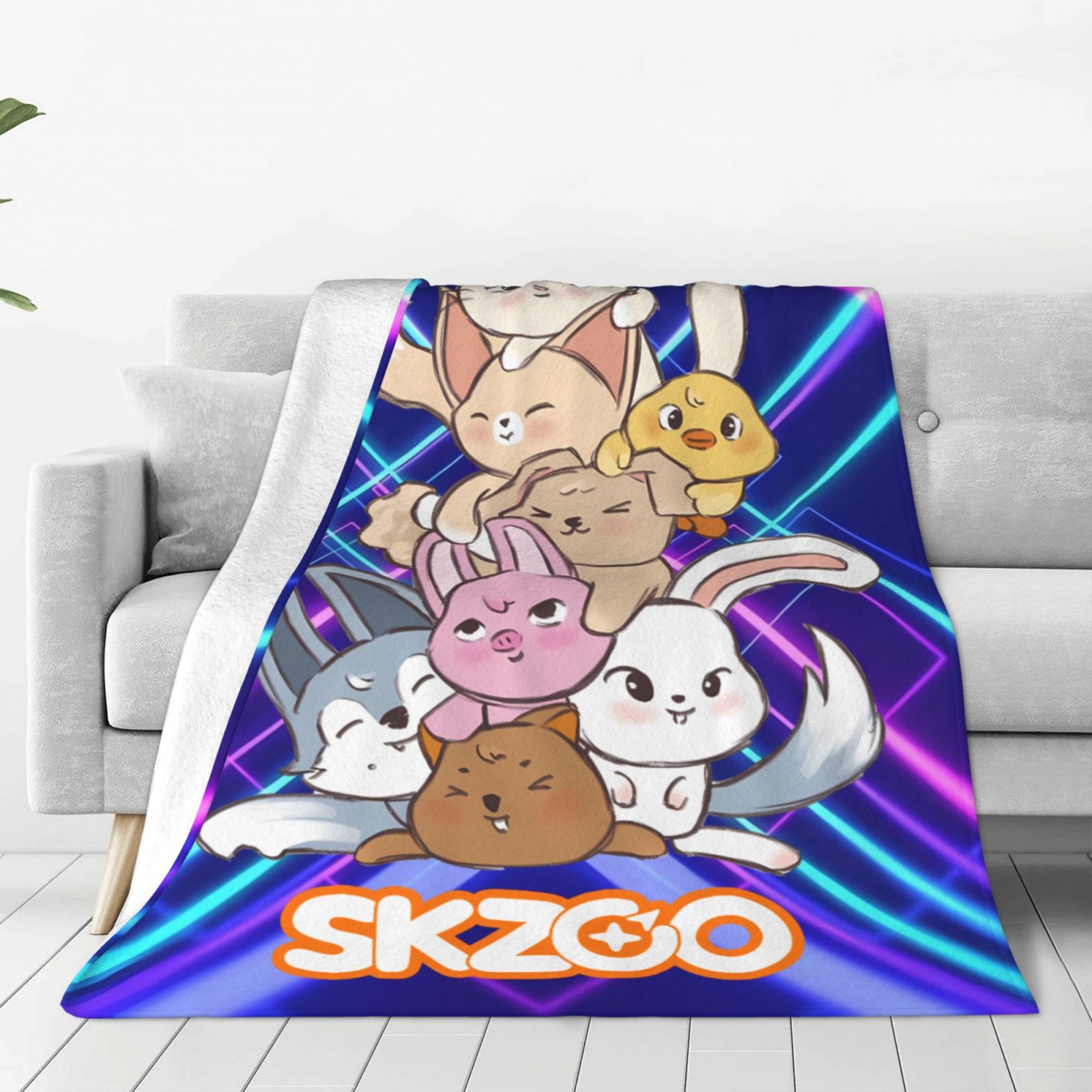 Stray Kids SKZOO Throw Blanket Couch Bed Sofa Soft Lightweight Warm ...