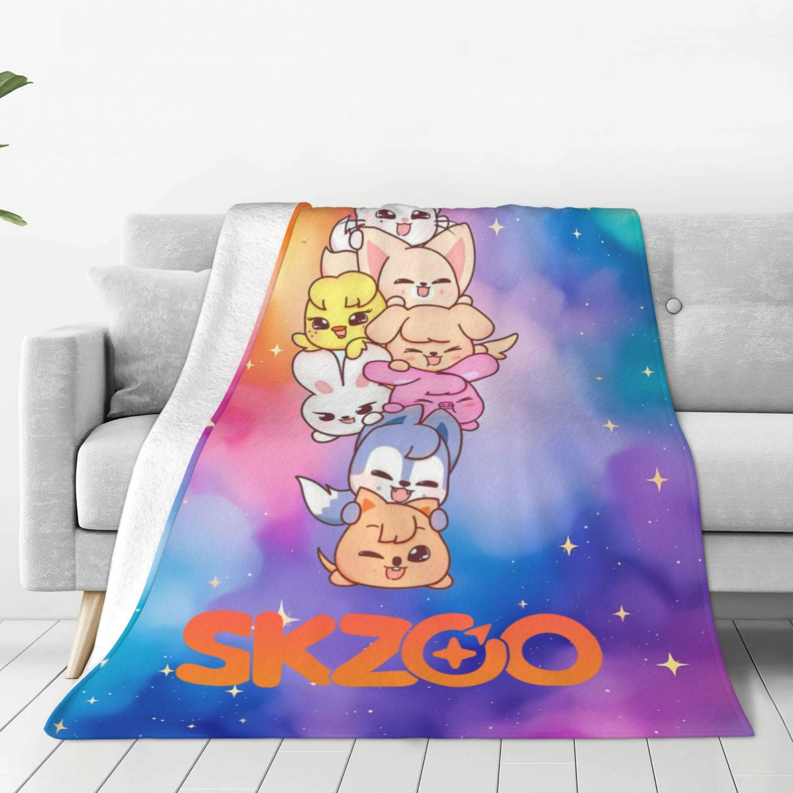 Stray Kids SKZOO Throw Blanket Couch Bed Sofa Soft Lightweight Warm ...