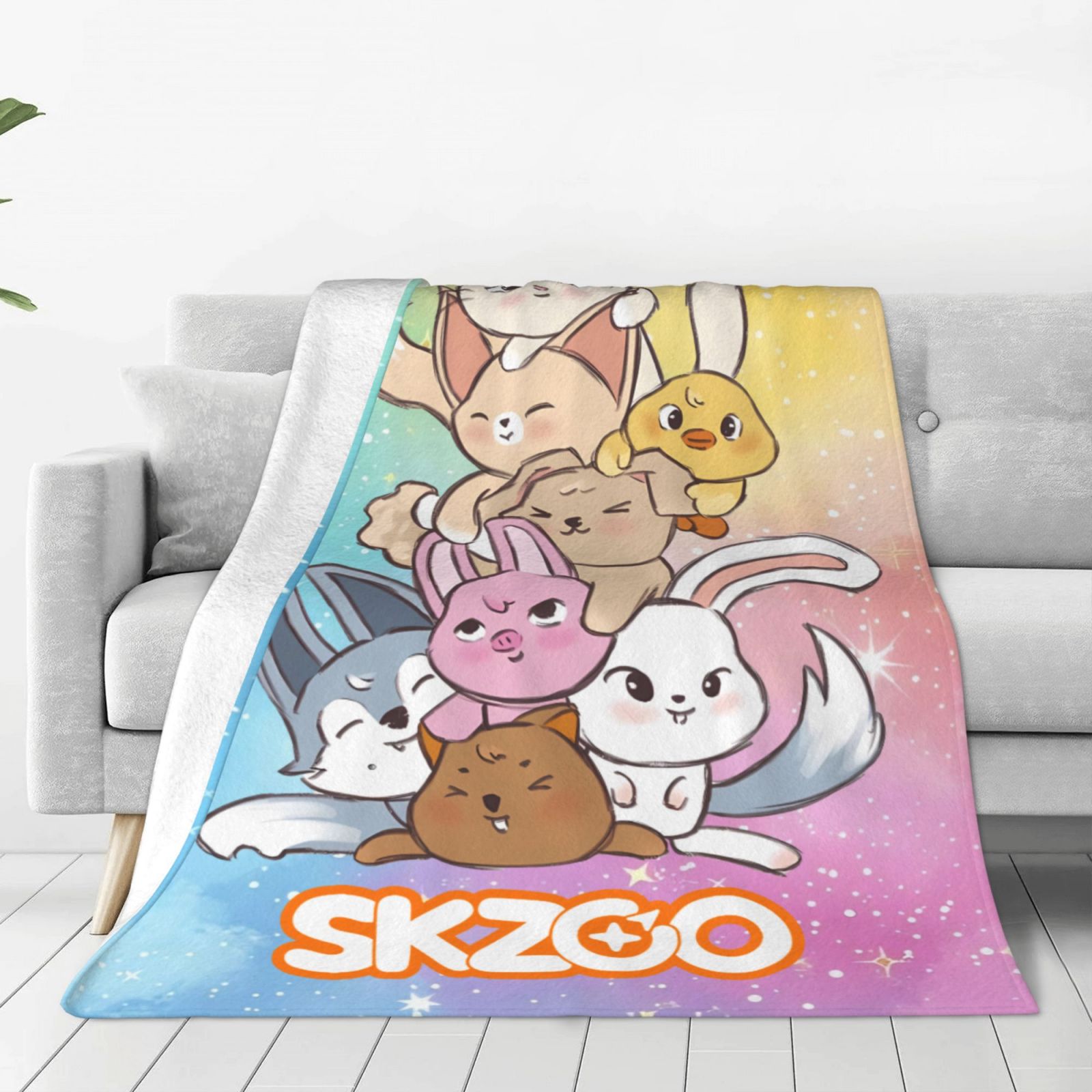Stray Kids SKZOO Throw Blanket Couch Bed Sofa Soft Lightweight Warm ...
