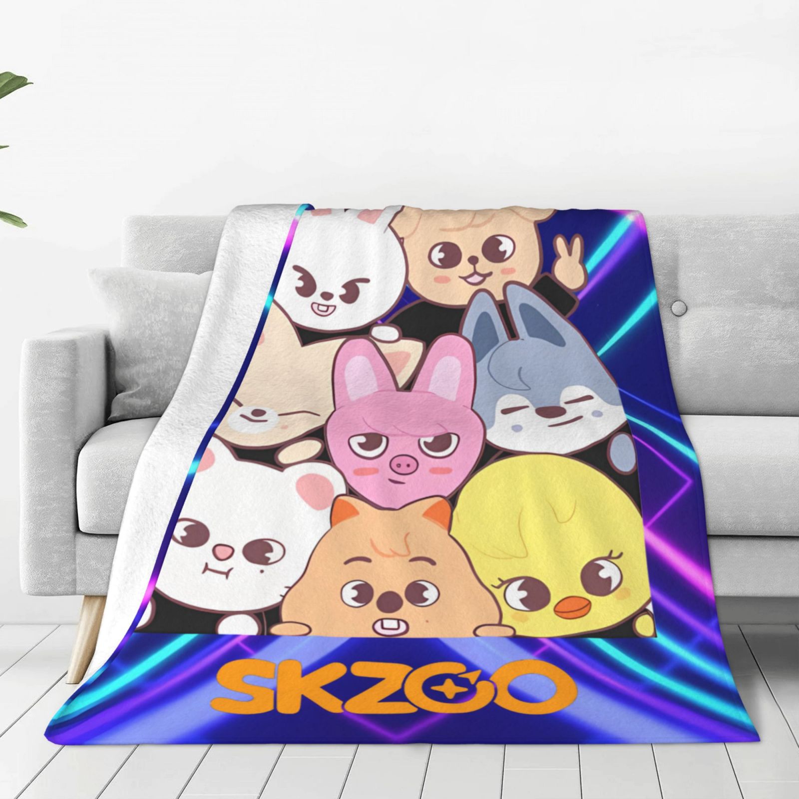 Stray Kids SKZOO Throw Blanket Couch Bed Sofa Soft Lightweight Warm ...