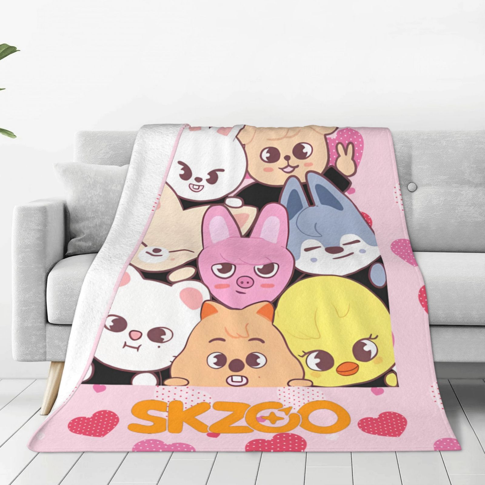 Stray Kids SKZOO Throw Blanket Couch Bed Sofa Soft Lightweight Warm ...