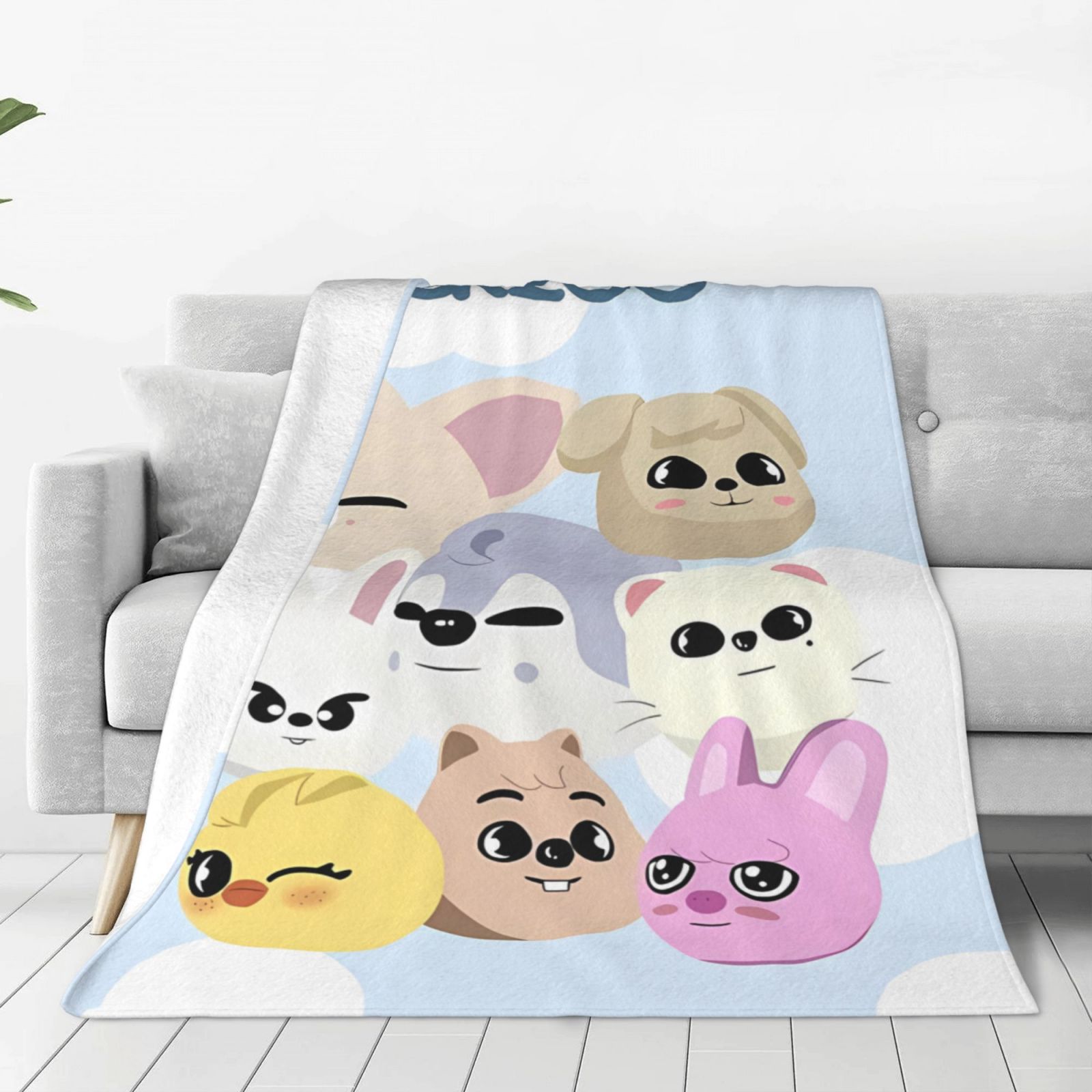 Stray Kids SKZOO Throw Blanket Couch Bed Sofa Soft Lightweight Warm ...