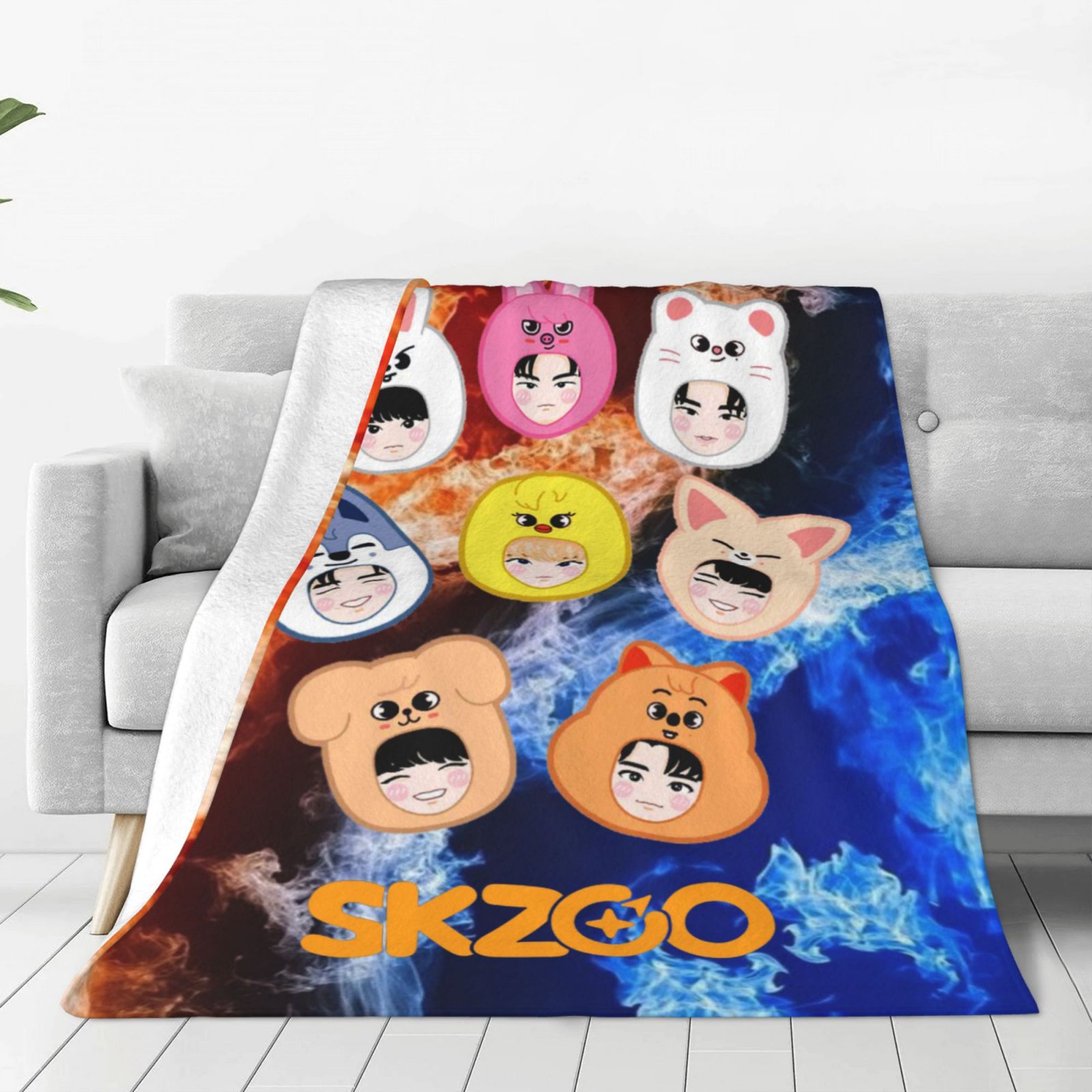 Stray Kids SKZOO Throw Blanket Couch Bed Sofa Soft Lightweight Warm ...
