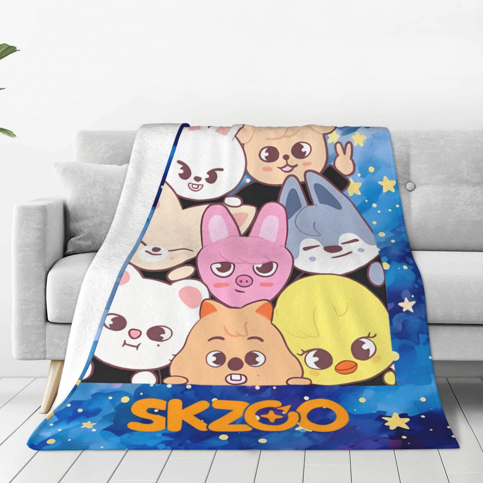 Stray Kids SKZOO Throw Blanket Couch Bed Sofa Soft Lightweight Warm ...