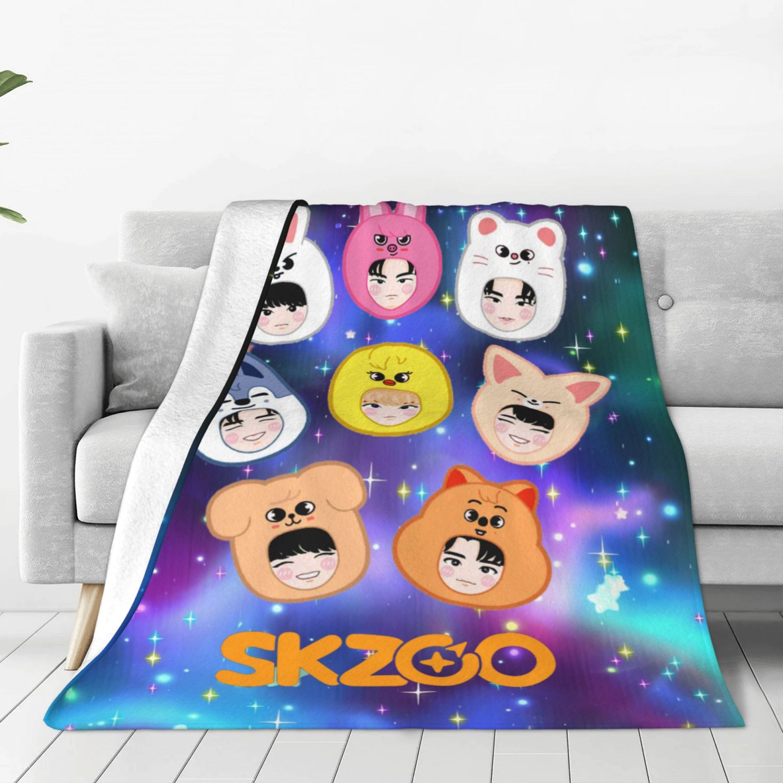 Stray Kids SKZOO Throw Blanket Couch Bed Sofa Soft Lightweight Warm ...