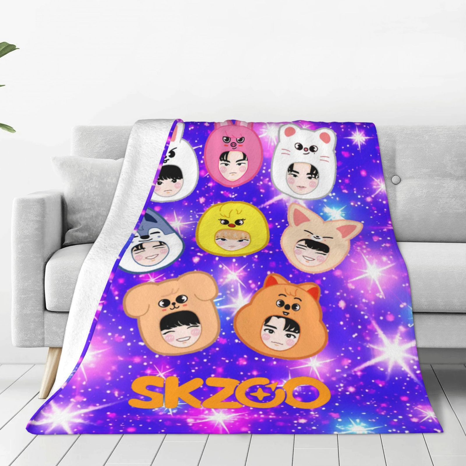 Stray Kids SKZOO Throw Blanket Couch Bed Sofa Soft Lightweight Warm ...