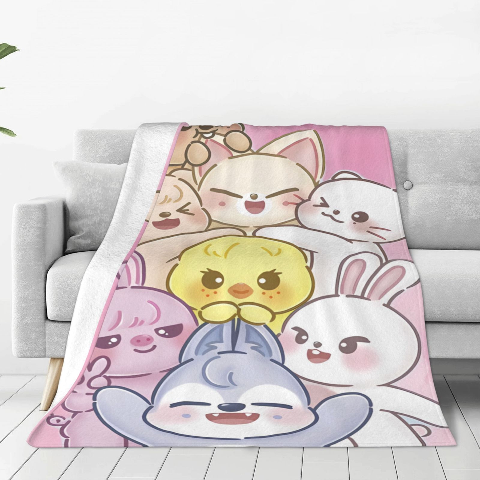 Stray Kids SKZOO Throw Blanket Couch Bed Sofa Soft Lightweight Warm ...
