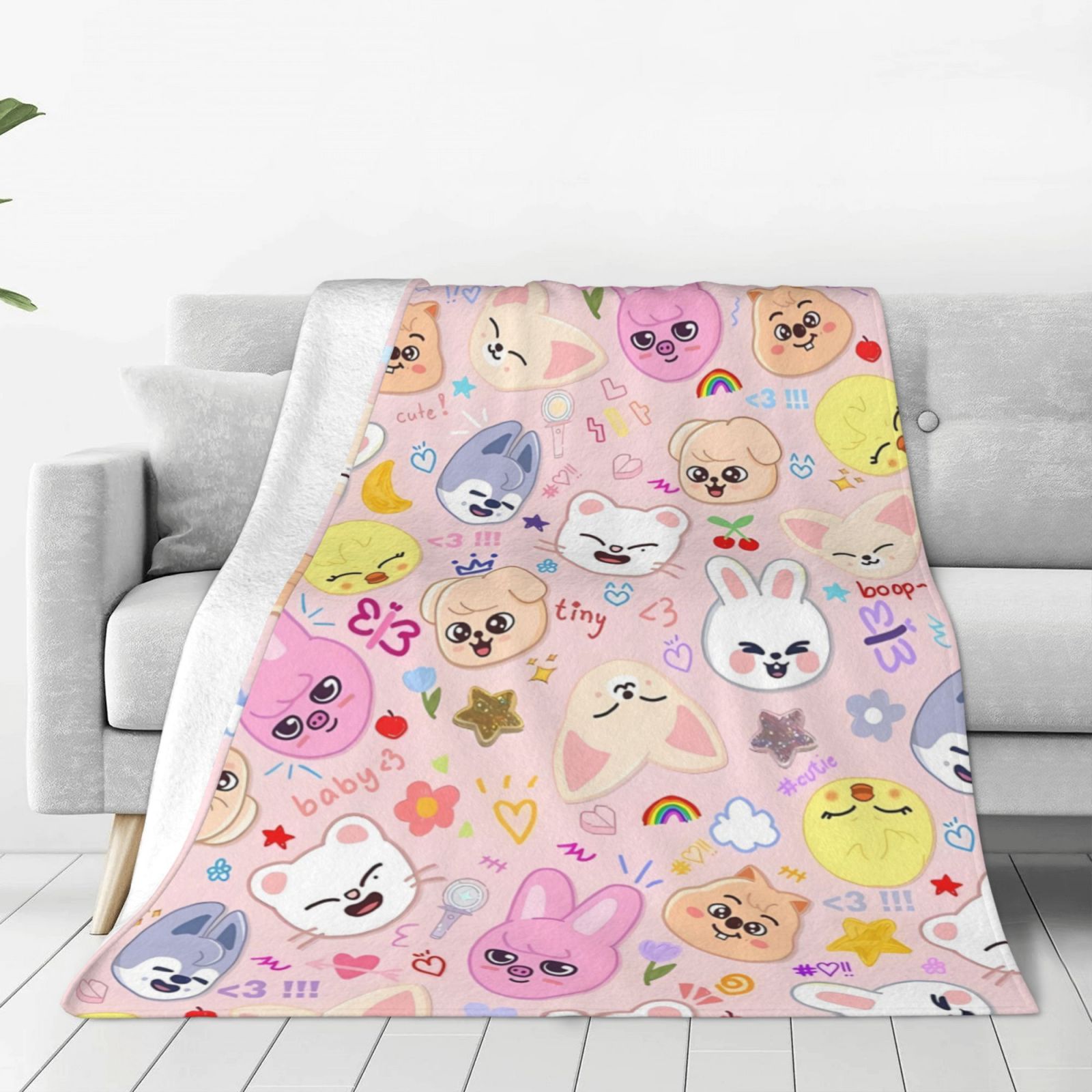 Stray Kids SKZOO Throw Blanket Couch Bed Sofa Soft Lightweight Warm ...