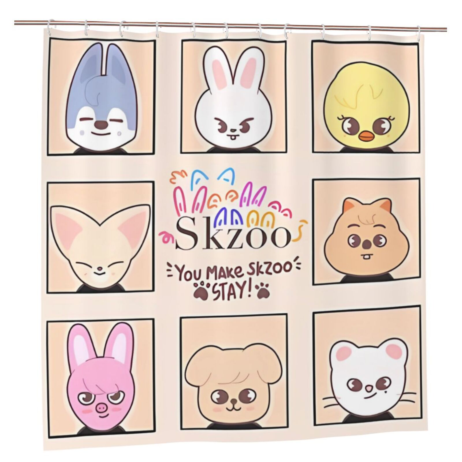 Stray Kids Skzoo Bathroom Shower Curtain,Bath Curtains Durable ...
