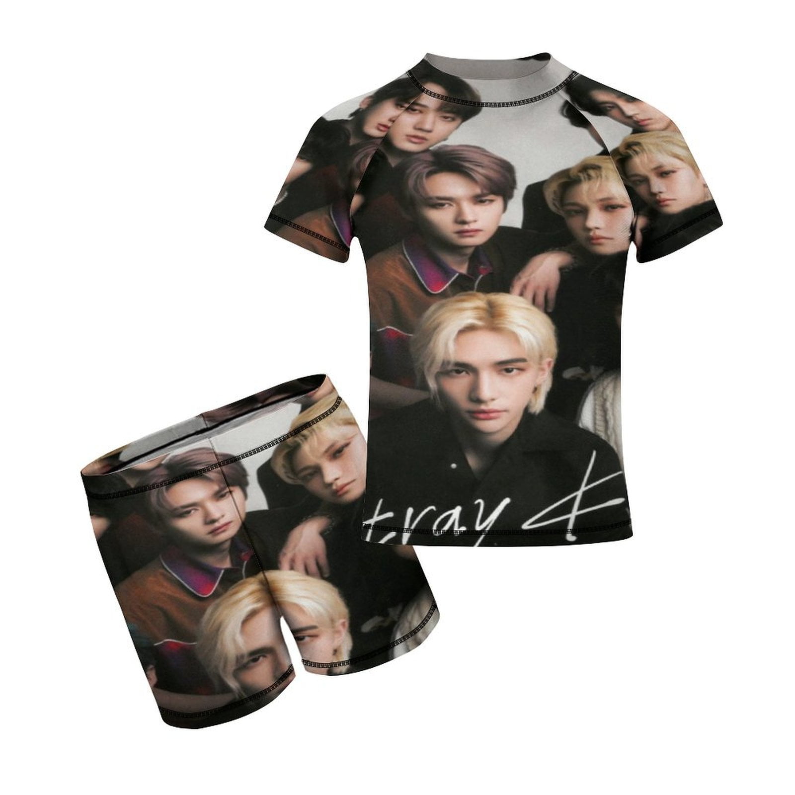 Stray Kids Summer Swimwear For Boys 2PCS Rash Guard Sets For Beach Pool ...
