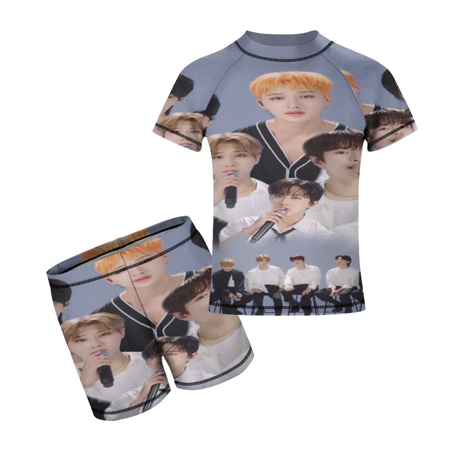 Stray Kids Summer Swimwear For Boys 2PCS Rash Guard Sets For Beach Pool ...