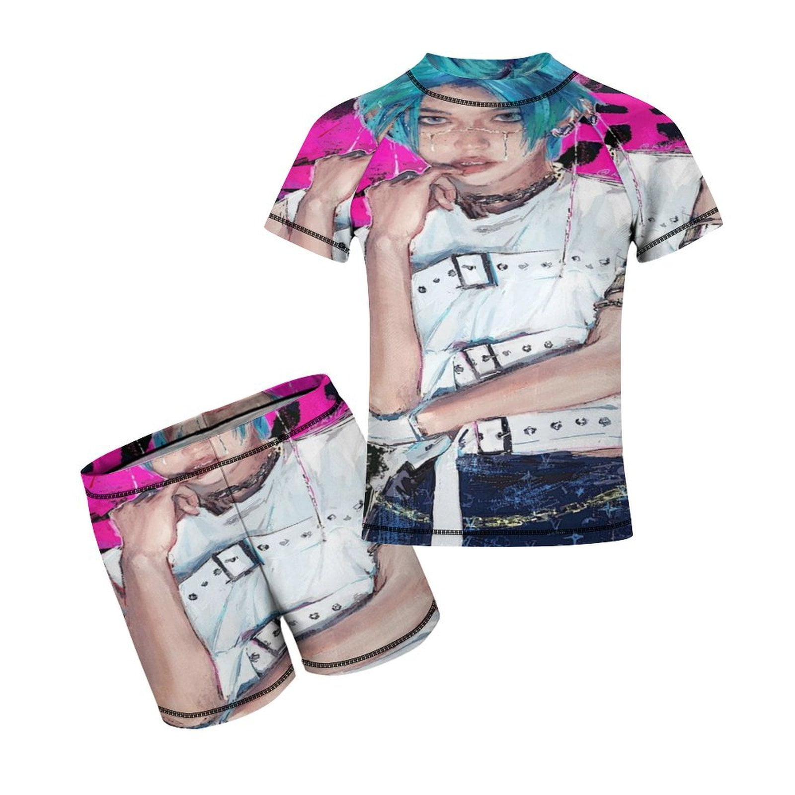 Stray Kids Summer Swimwear For Boys 2PCS Rash Guard Sets For Beach Pool ...