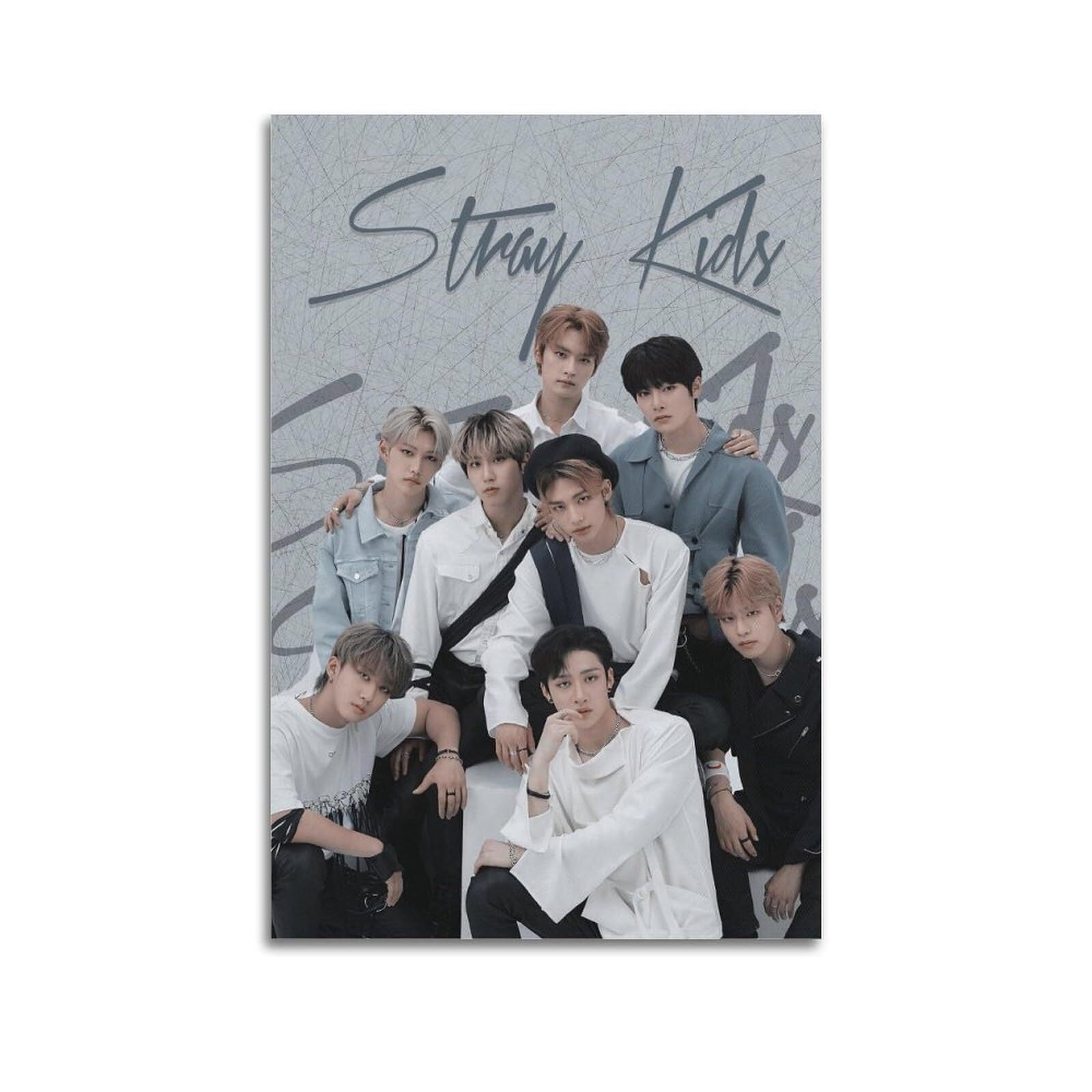 Stray Kids 'V2' Poster Kpop Skz Korean Band Canvas Art Poster Bedroom ...