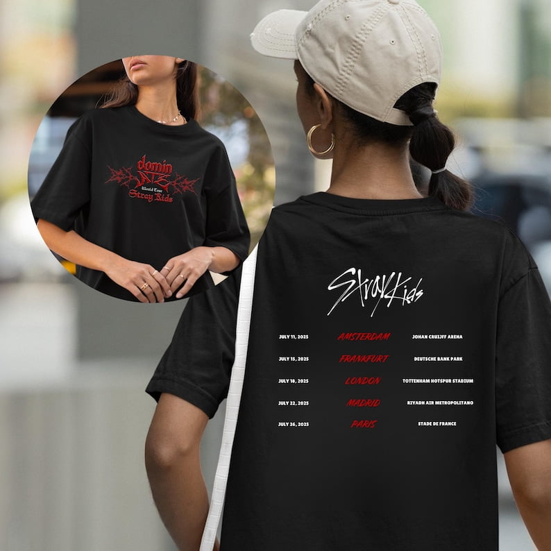 Stray Kids World Tour 2025 Tshirt, Stray Kids Europe Shirt, dominATE ...