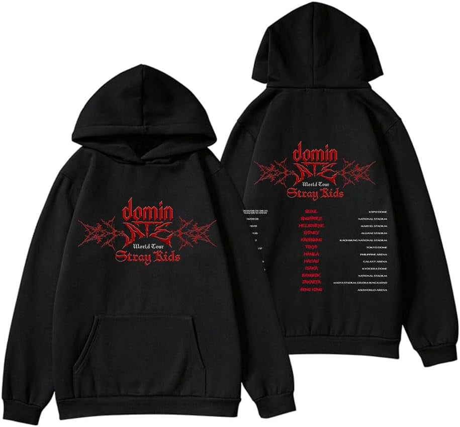 Stray Kids World Tour dominATE 2025 Hoodie Unisex Long Sleeve Casual ...
