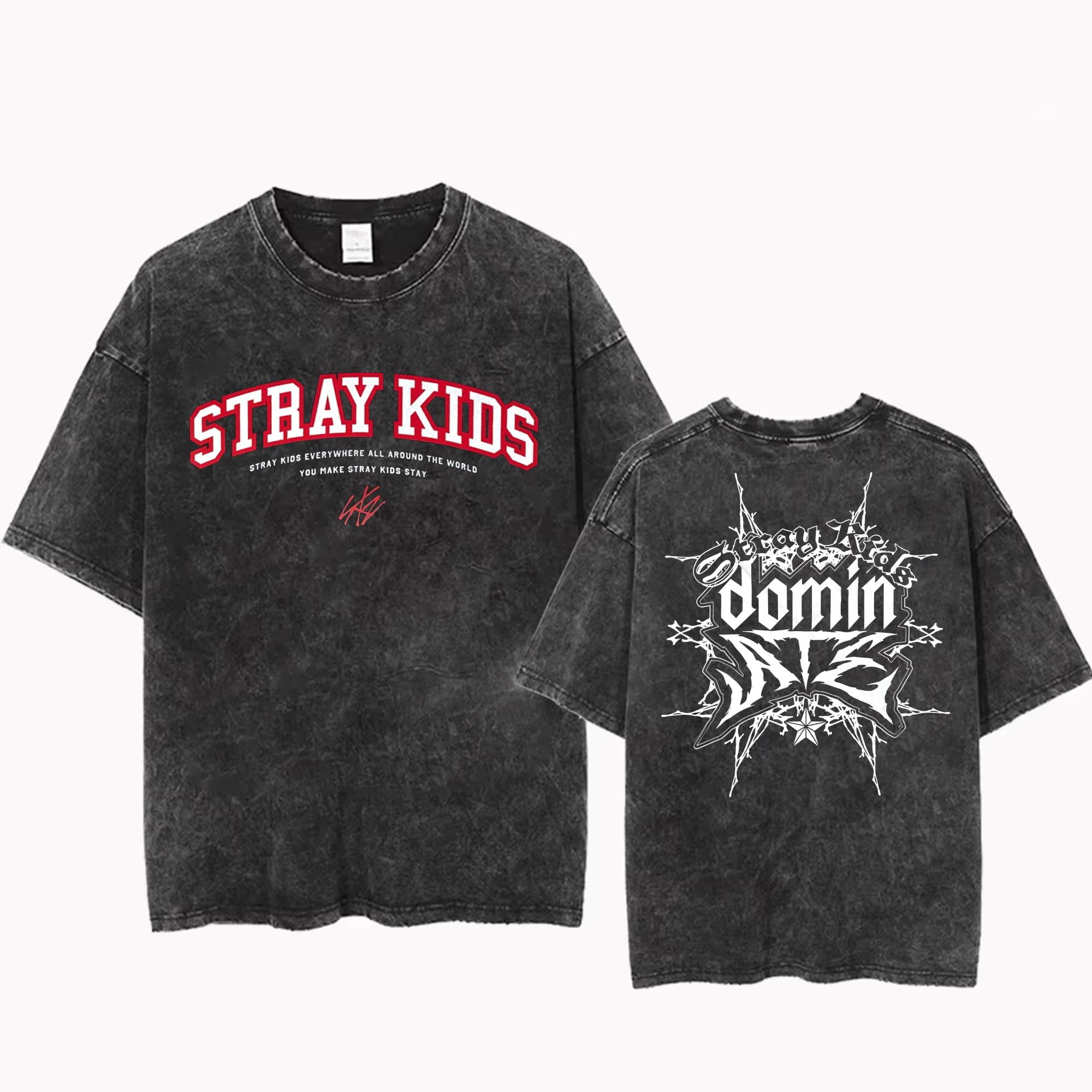 Stray! Kids' dominATE World Tour US 2025 Mineral Wash Tee, Stray! Kids' Hop Album Shirt, Giant ...